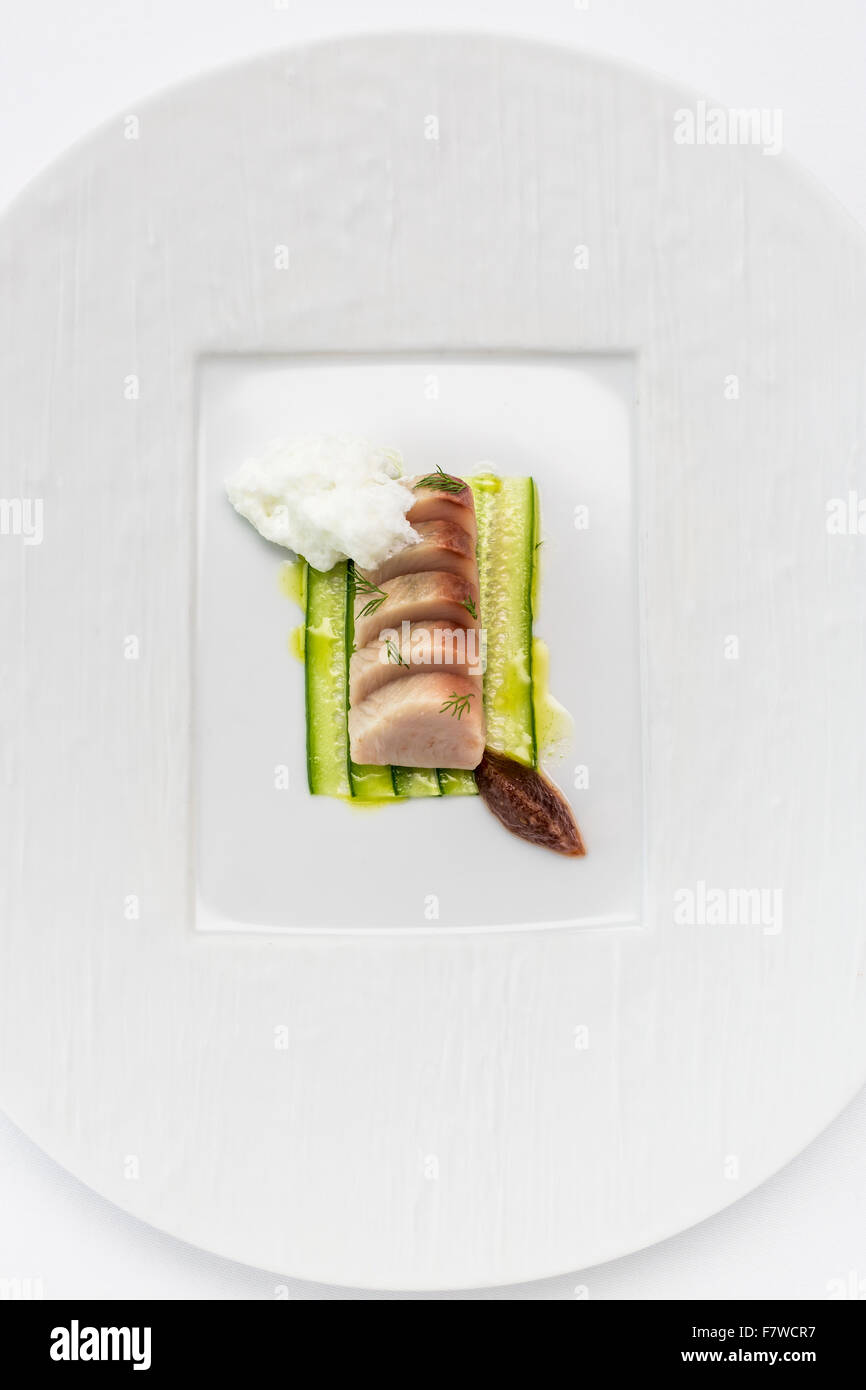 Fresh Sliced Fish Served on A Platter Stock Photo - Alamy