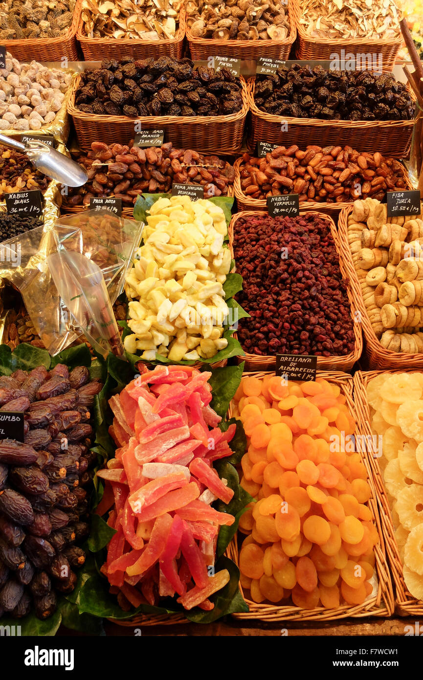 Candy Stall in Mercat St Josep, Barcelona, Spain Stock Photo - Alamy