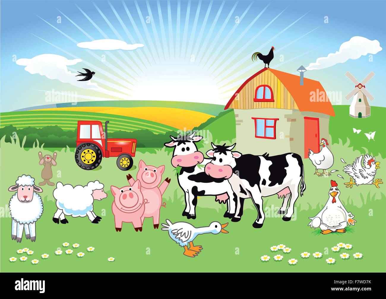 Heritage farmhouse Stock Vector Images - Alamy