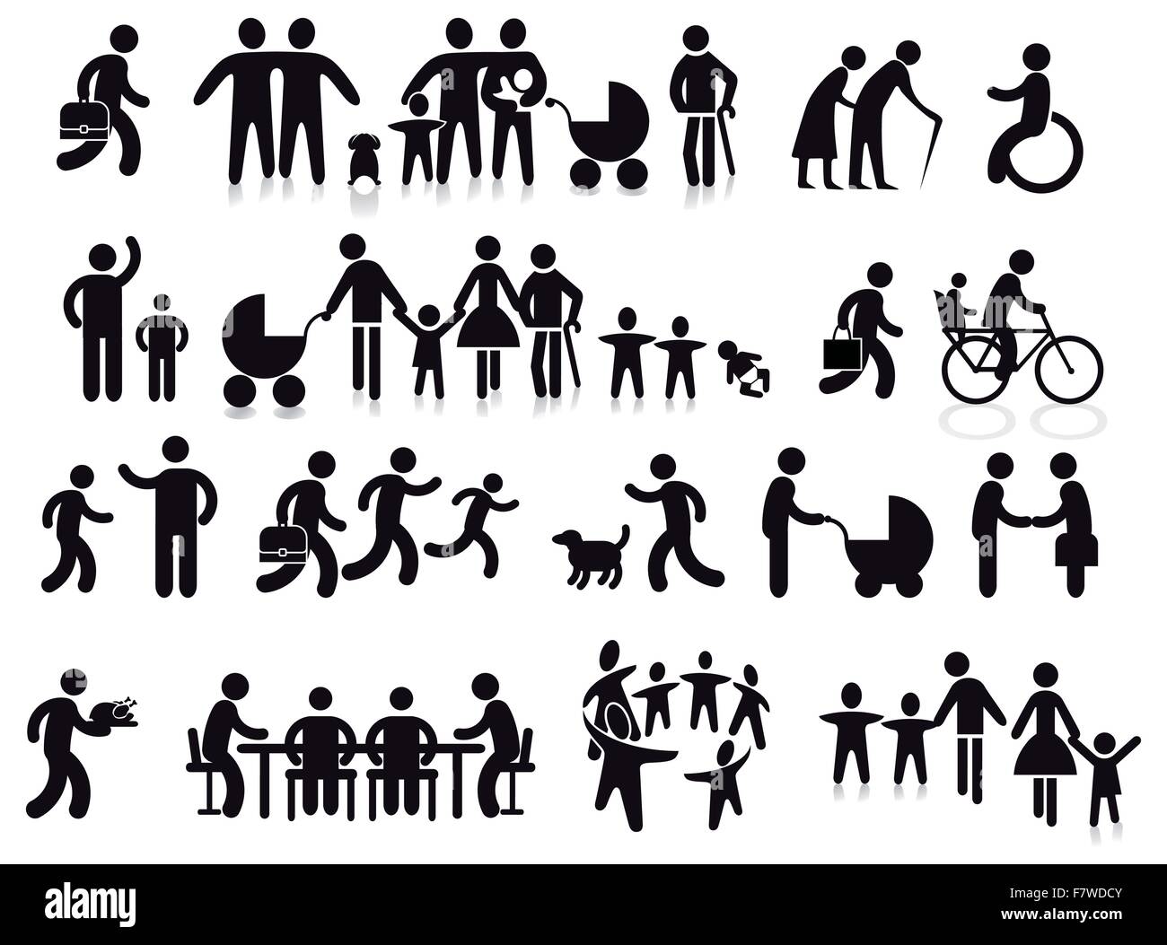 Family generations playing Stock Vector Images - Alamy