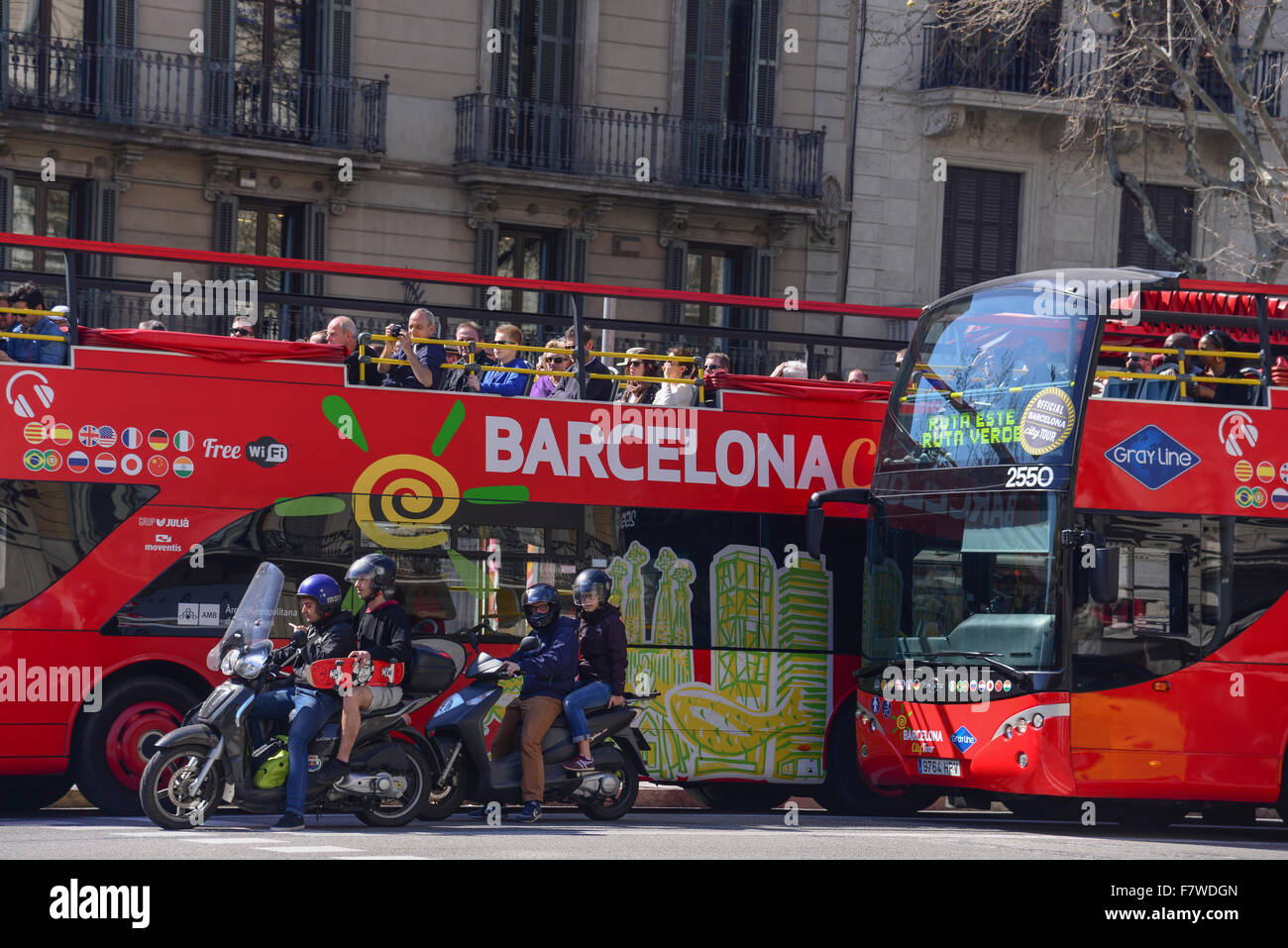 Sightseeing Bus, Barcelona, Spain Stock Photo - Alamy