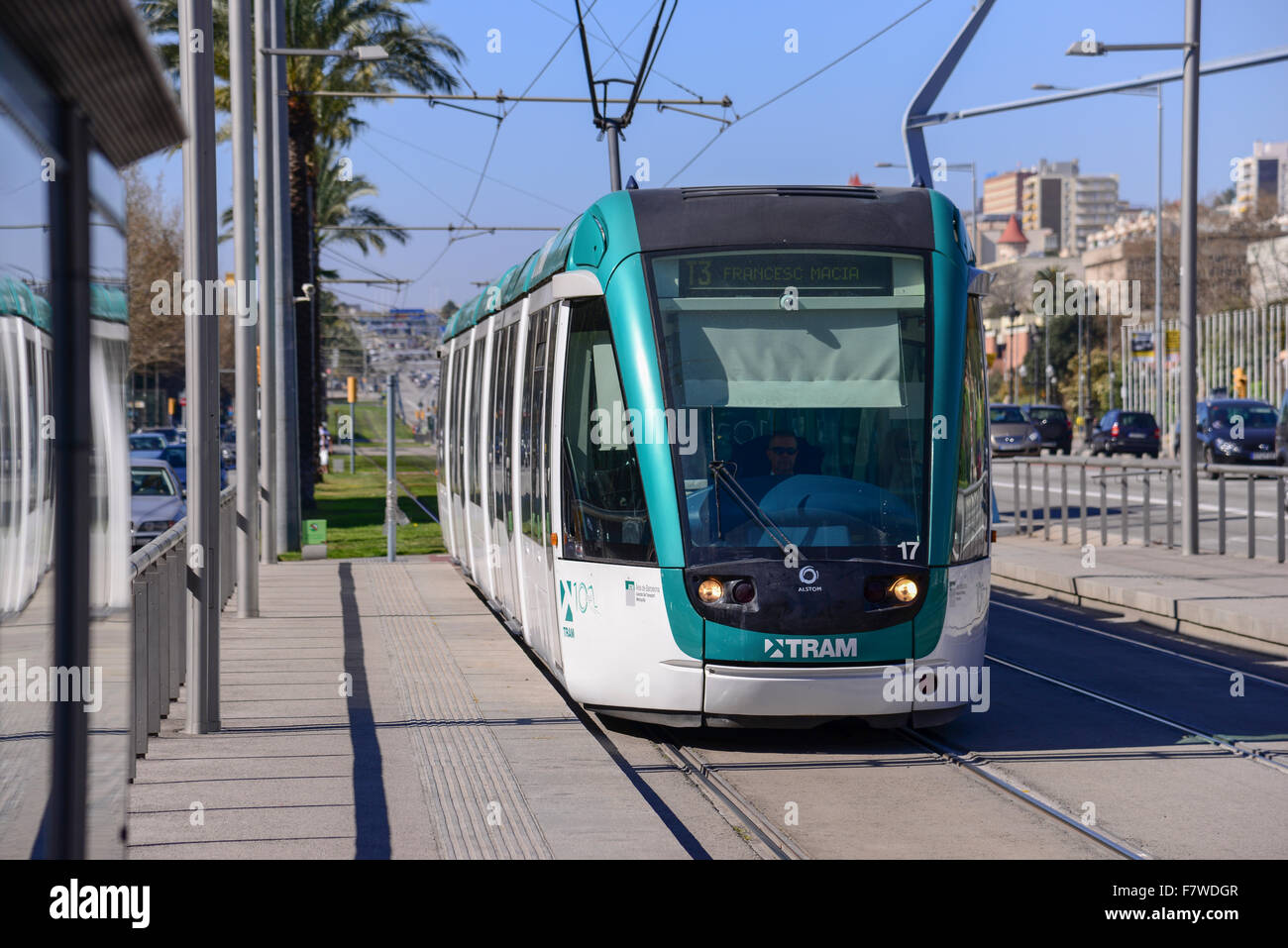 Tram in Barcelona, Spain Stock Photo - Alamy