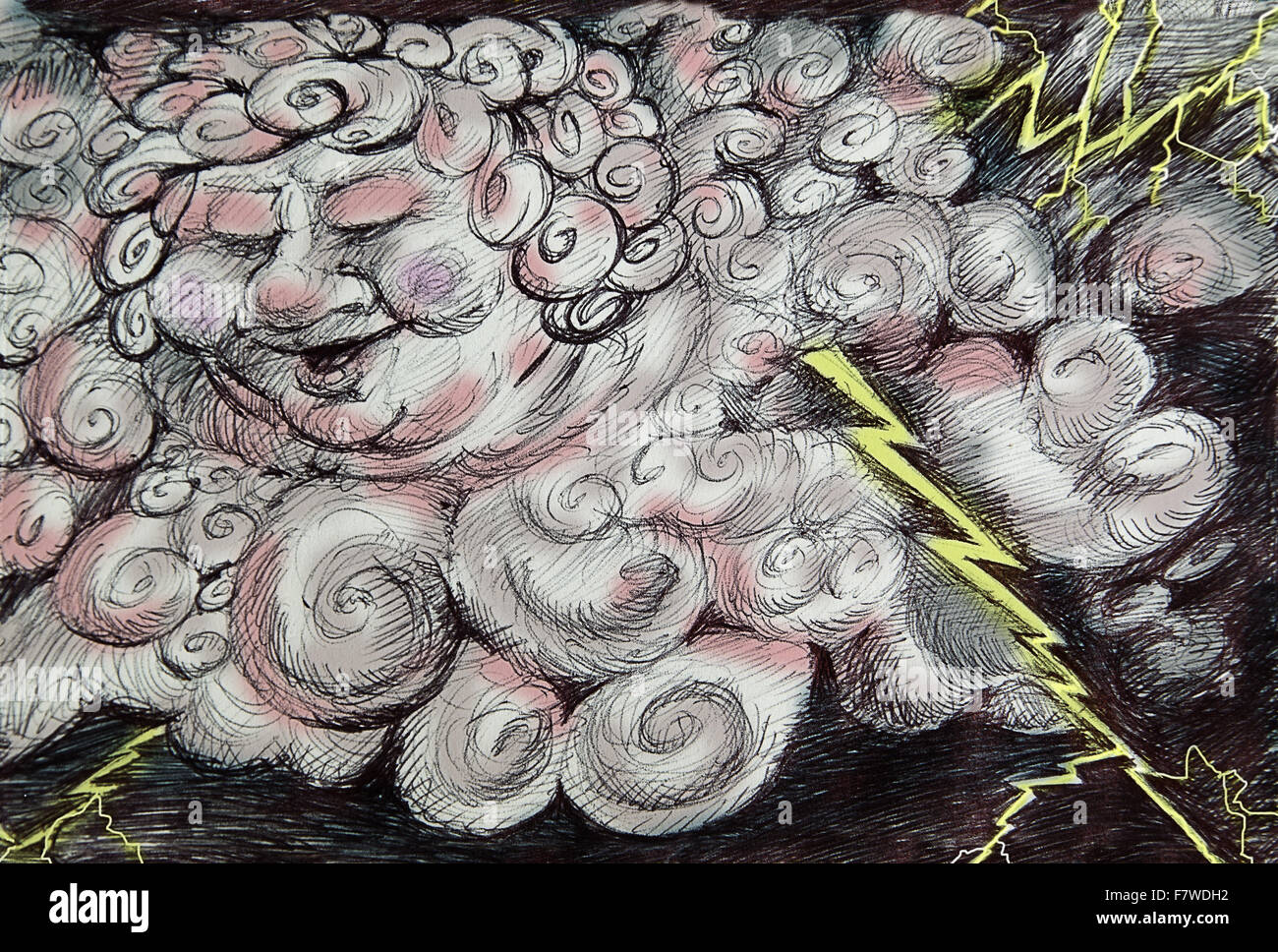 Cartoon illustration greek god zeus hi-res stock photography and images ...