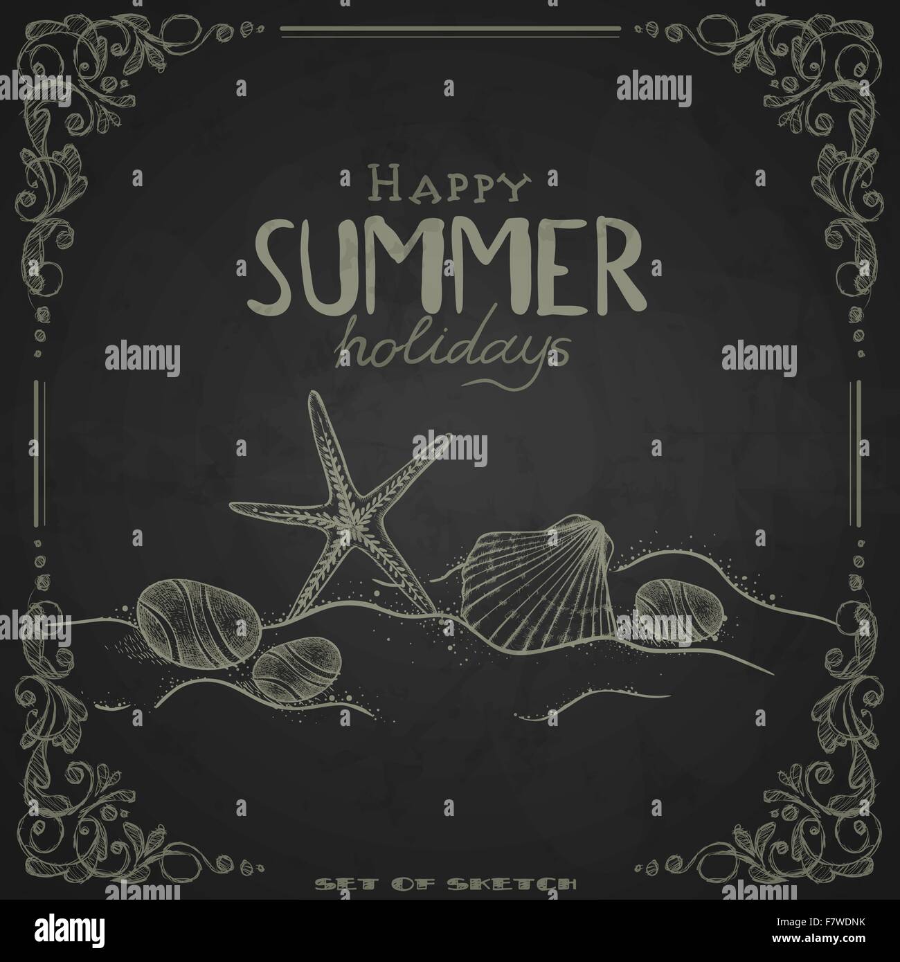 Stylized Drawing With Chalk On Blackboard Stock Vector Image & Art - Alamy