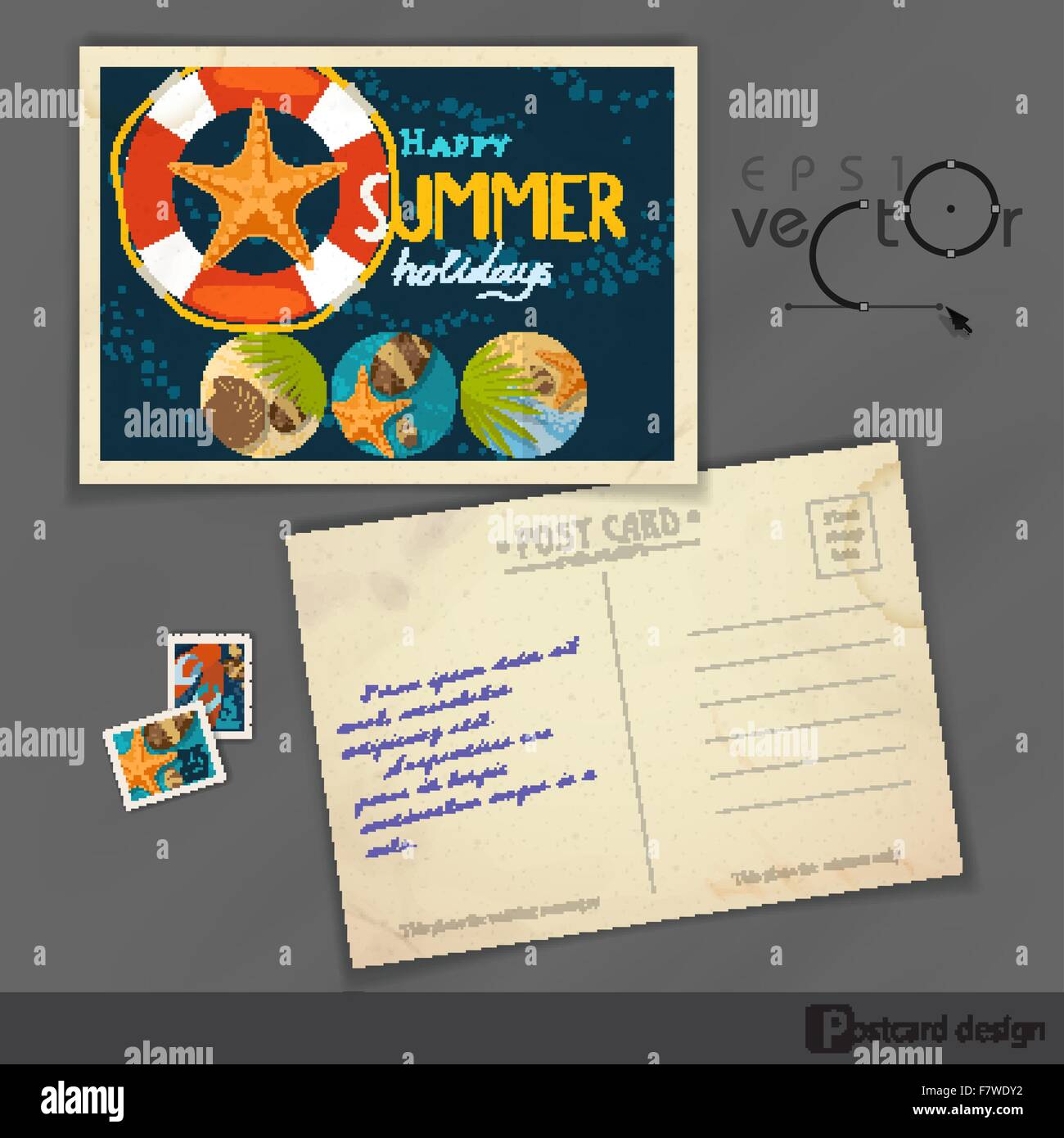 Old Postcard Design, Template Stock Vector Image & Art - Alamy