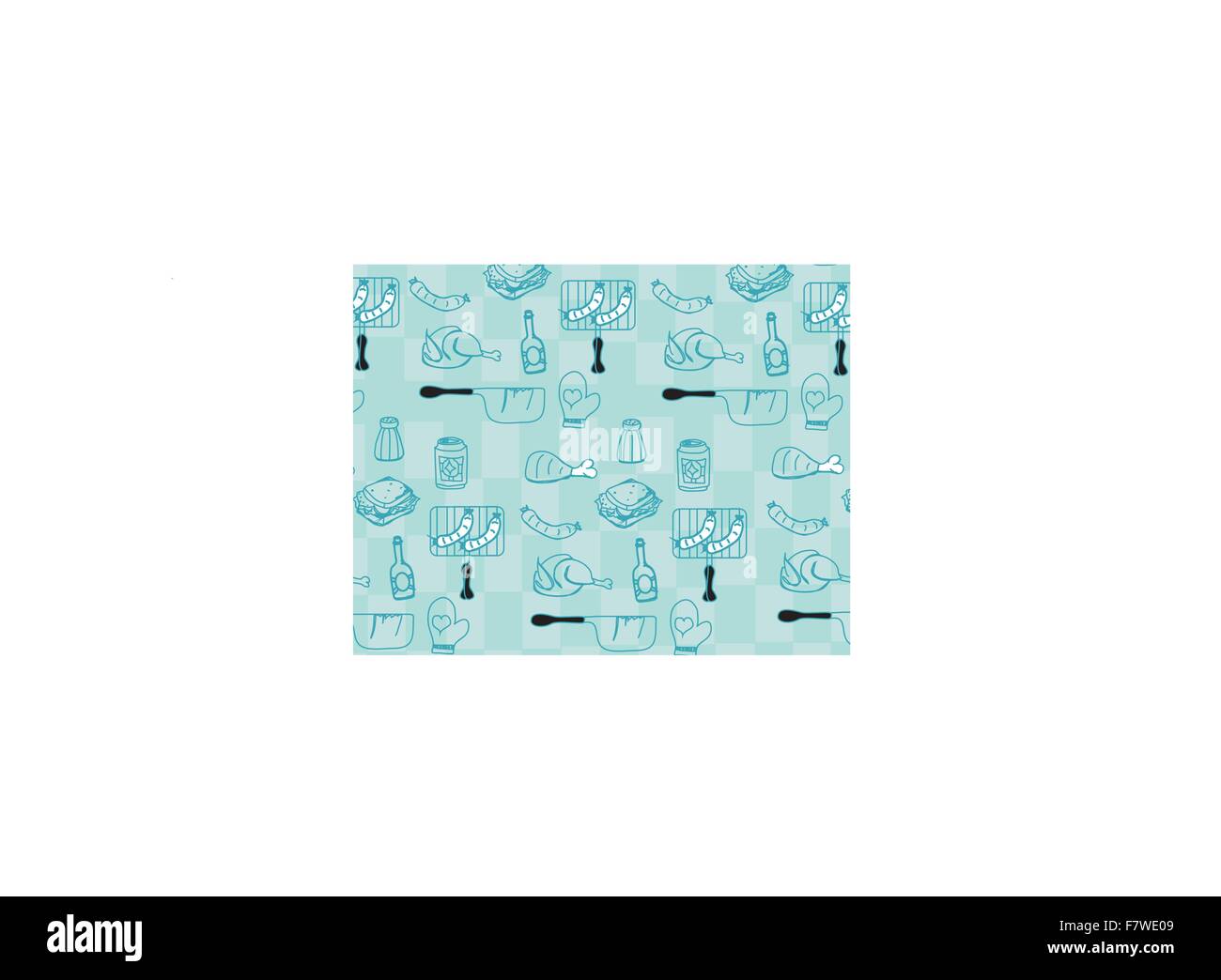 Grilling meat sausages barbecue Stock Vector Images - Alamy