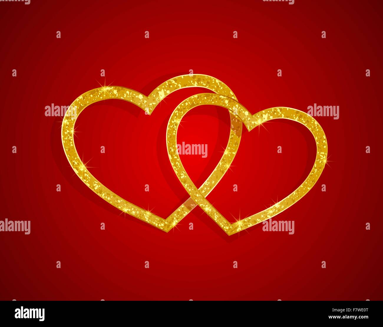 Shiny red golden hearts Stock Vector Images - Alamy