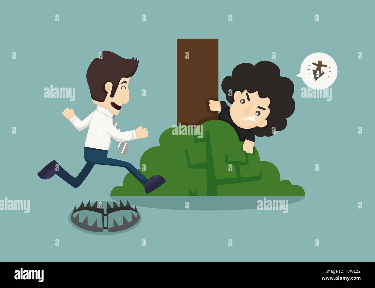 Businessman jump over trap Stock Vector Image & Art - Alamy