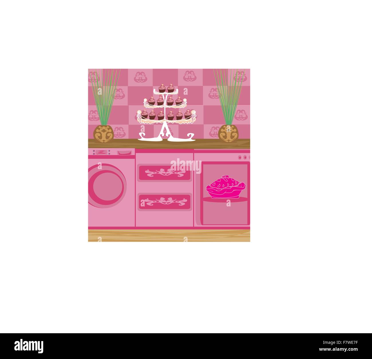 Modern kitchen lifestyle Stock Vector Images - Alamy