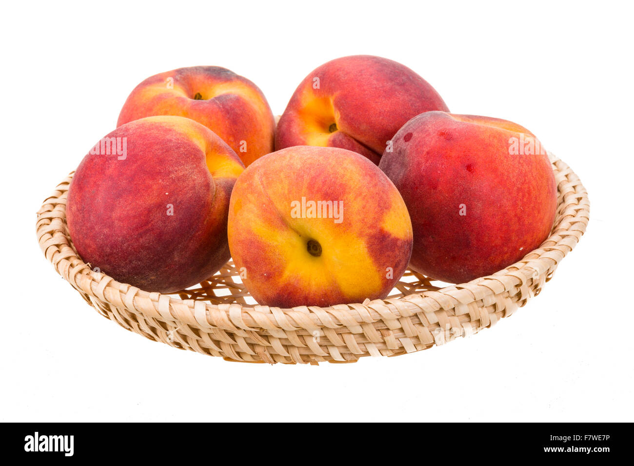 Bright ripe peaches isolated Stock Photo - Alamy