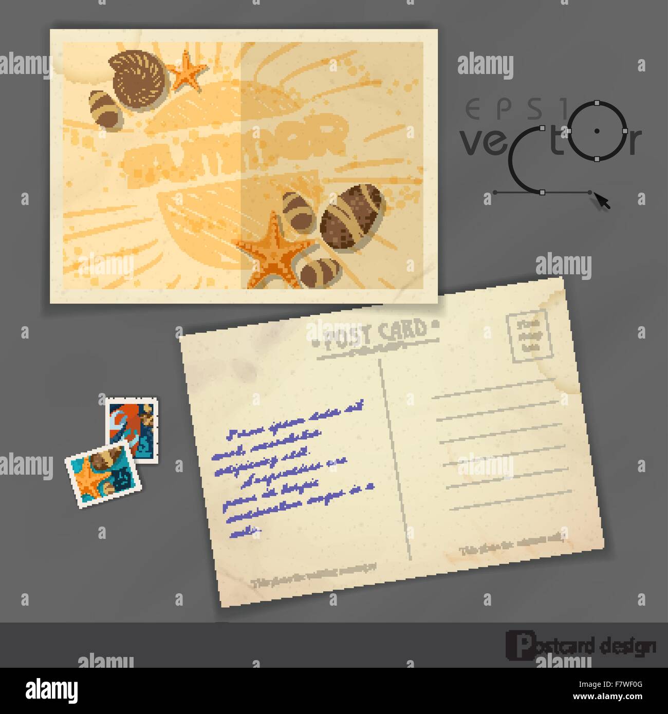 Old Postcard Design, Template Stock Vector Image & Art - Alamy