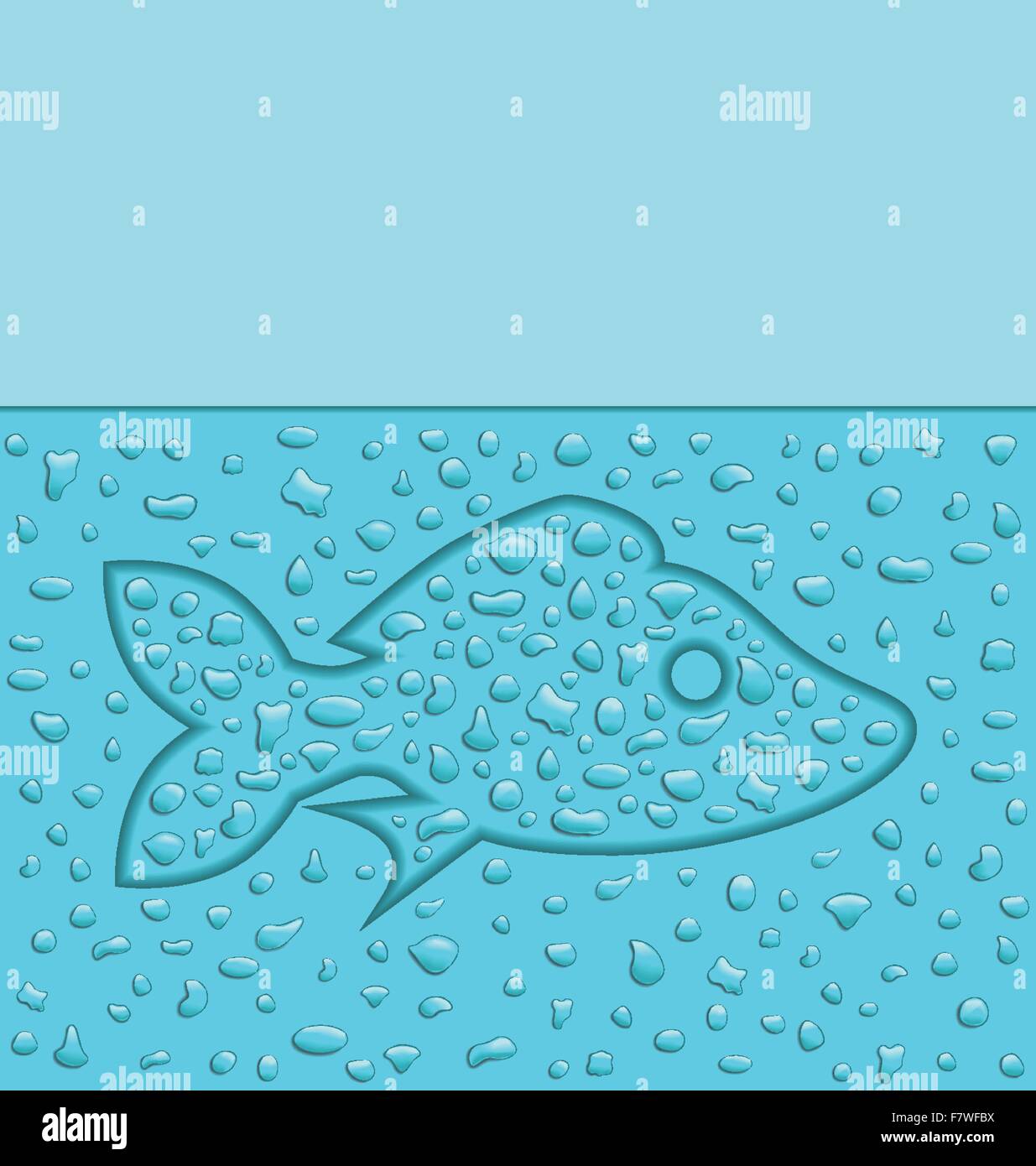 Illustration of a fish created with water drops hi-res stock ...
