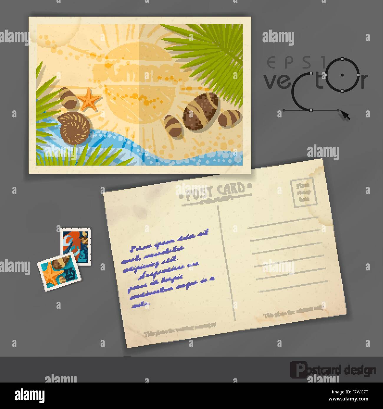 Old Postcard Design, Template Stock Vector Image & Art - Alamy