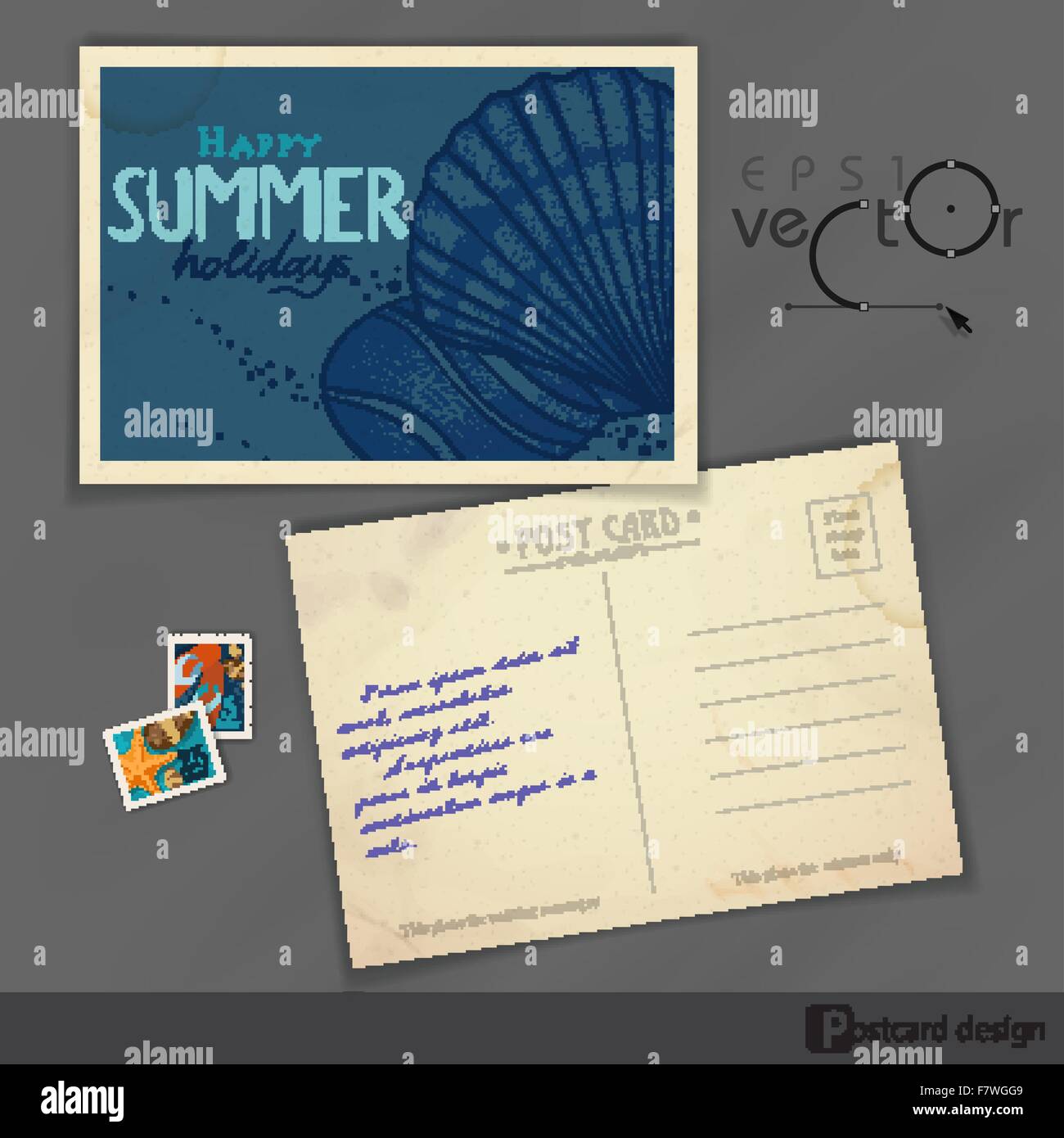 Old Postcard Design, Template Stock Vector Image & Art - Alamy
