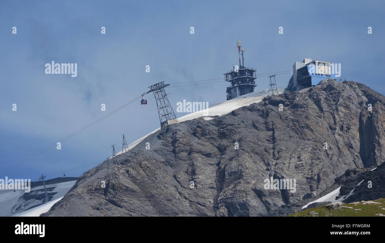 Summit of Mt Titlis and cable car Stock Photo - Alamy