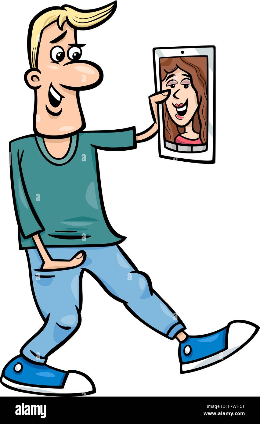 video chat cartoon illustration Stock Vector Image & Art - Alamy