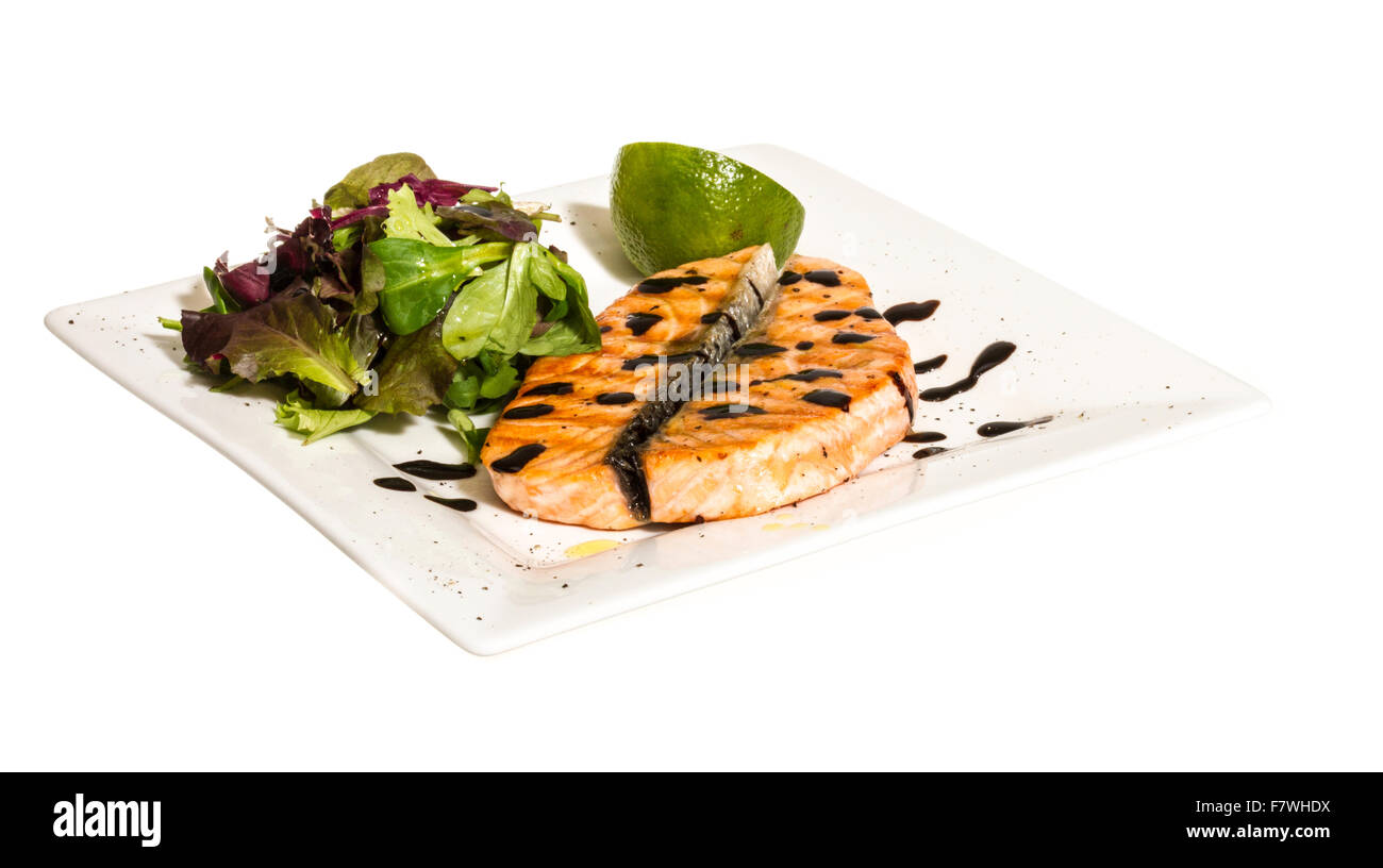 savory fish portion : roasted norwegian salmon fillet garnished with ...