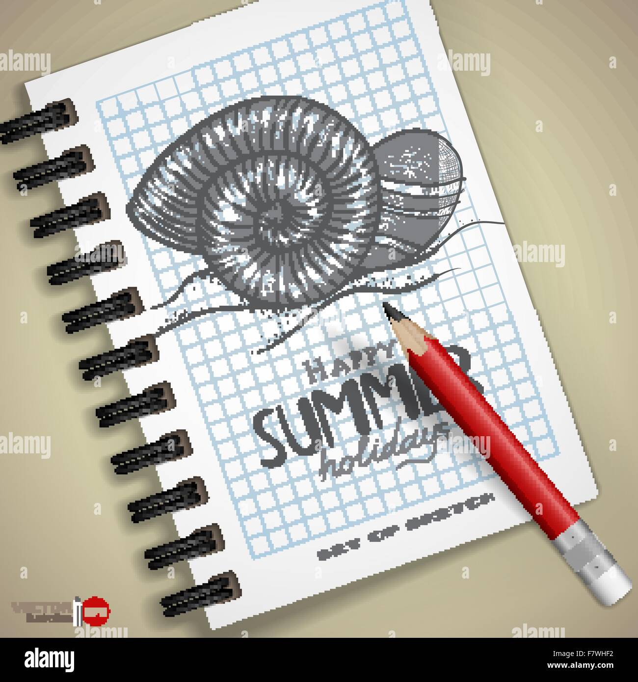 Hand drawn square summer Stock Vector Images - Alamy