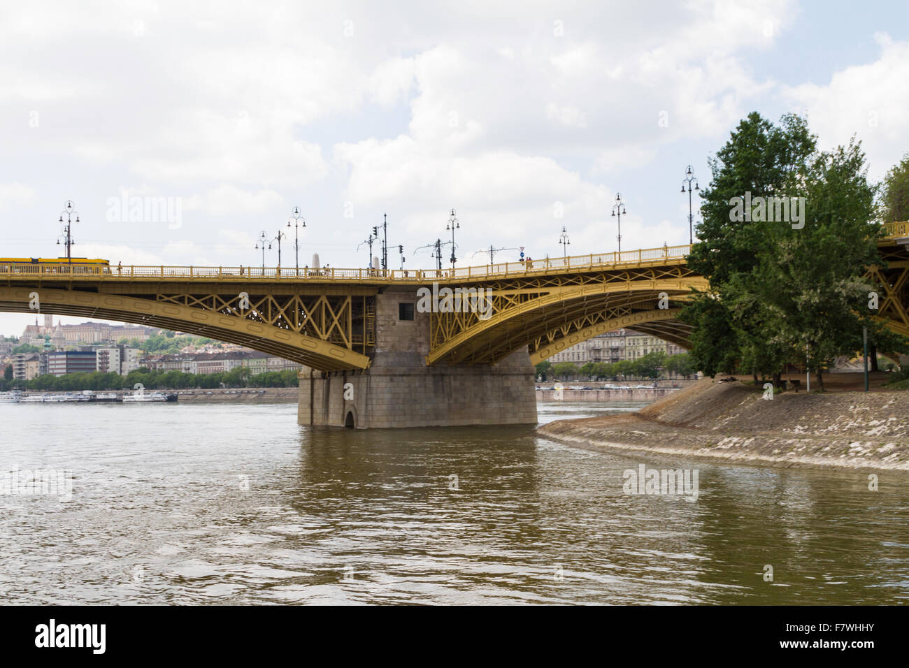 Scenic view of the recently renewed Margit bridge in Budapest Stock ...