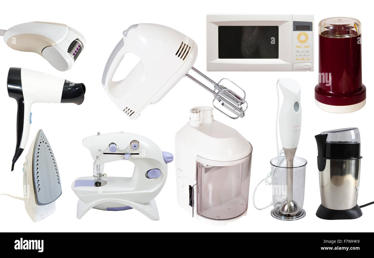 Set of household appliance. Isolated on white background Stock Photo ...