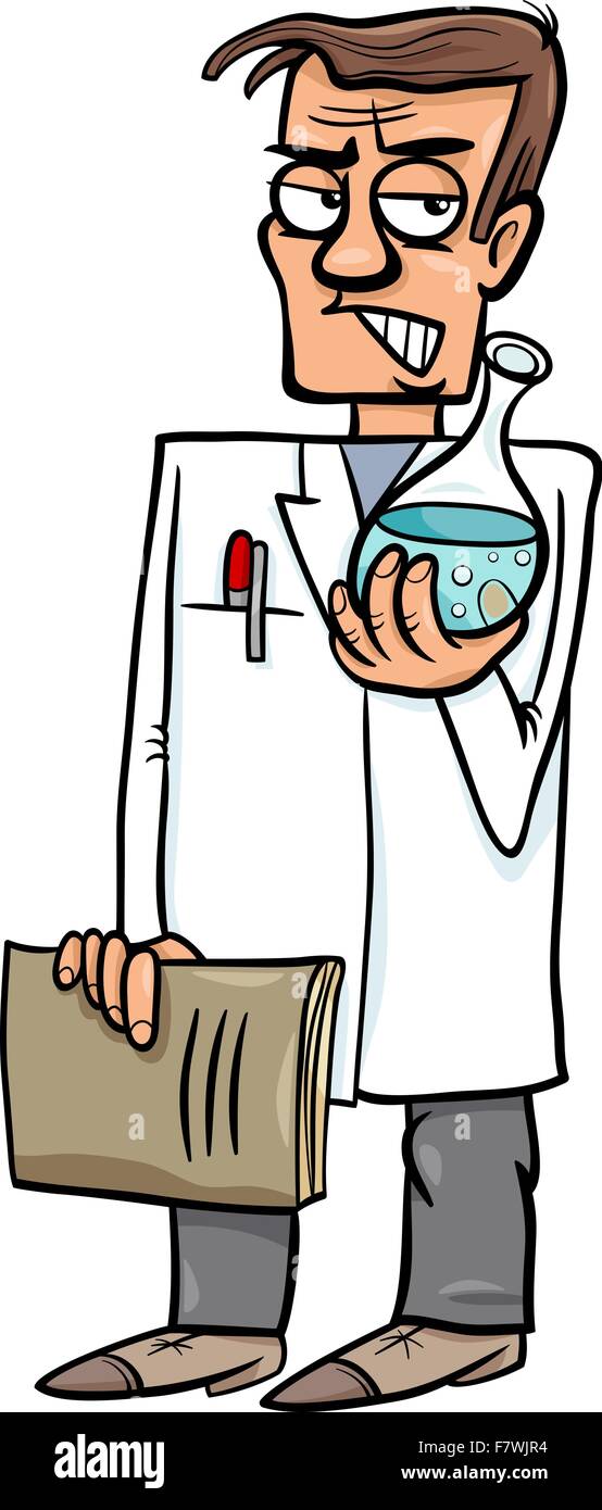 evil scientist cartoon illustration Stock Vector Image & Art - Alamy