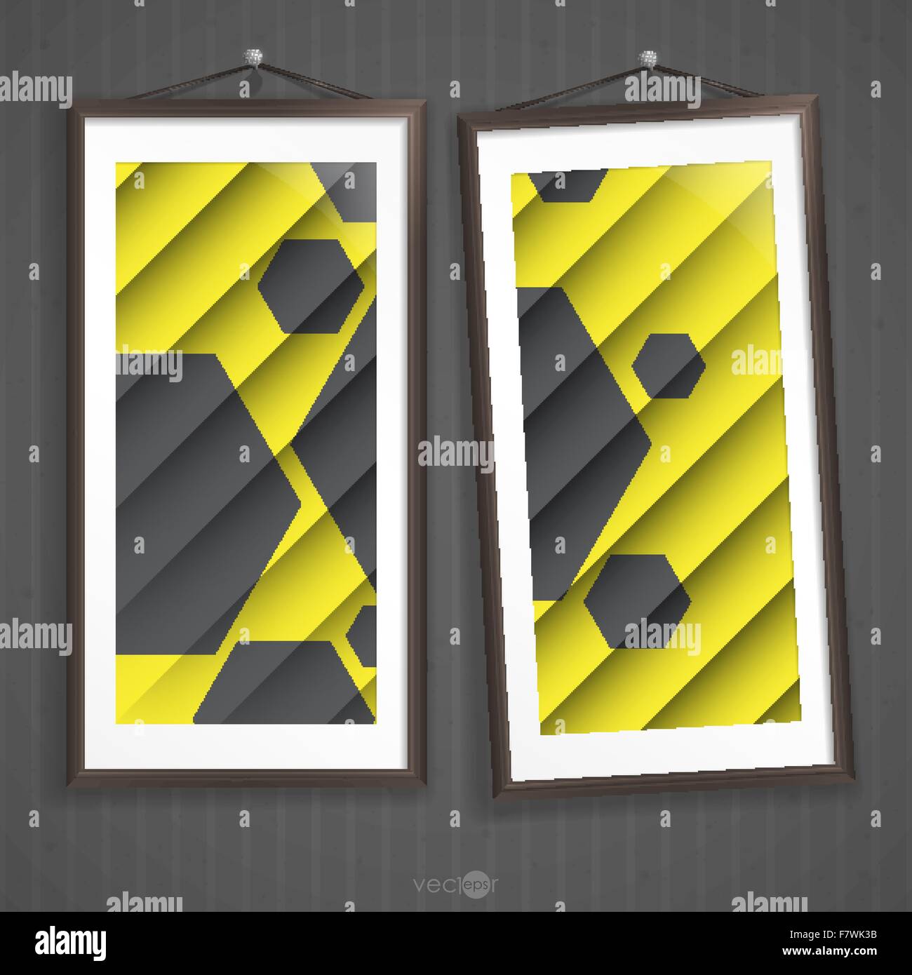 Two Frames Of Picture On A Striped Old Wall Stock Vector Image & Art ...