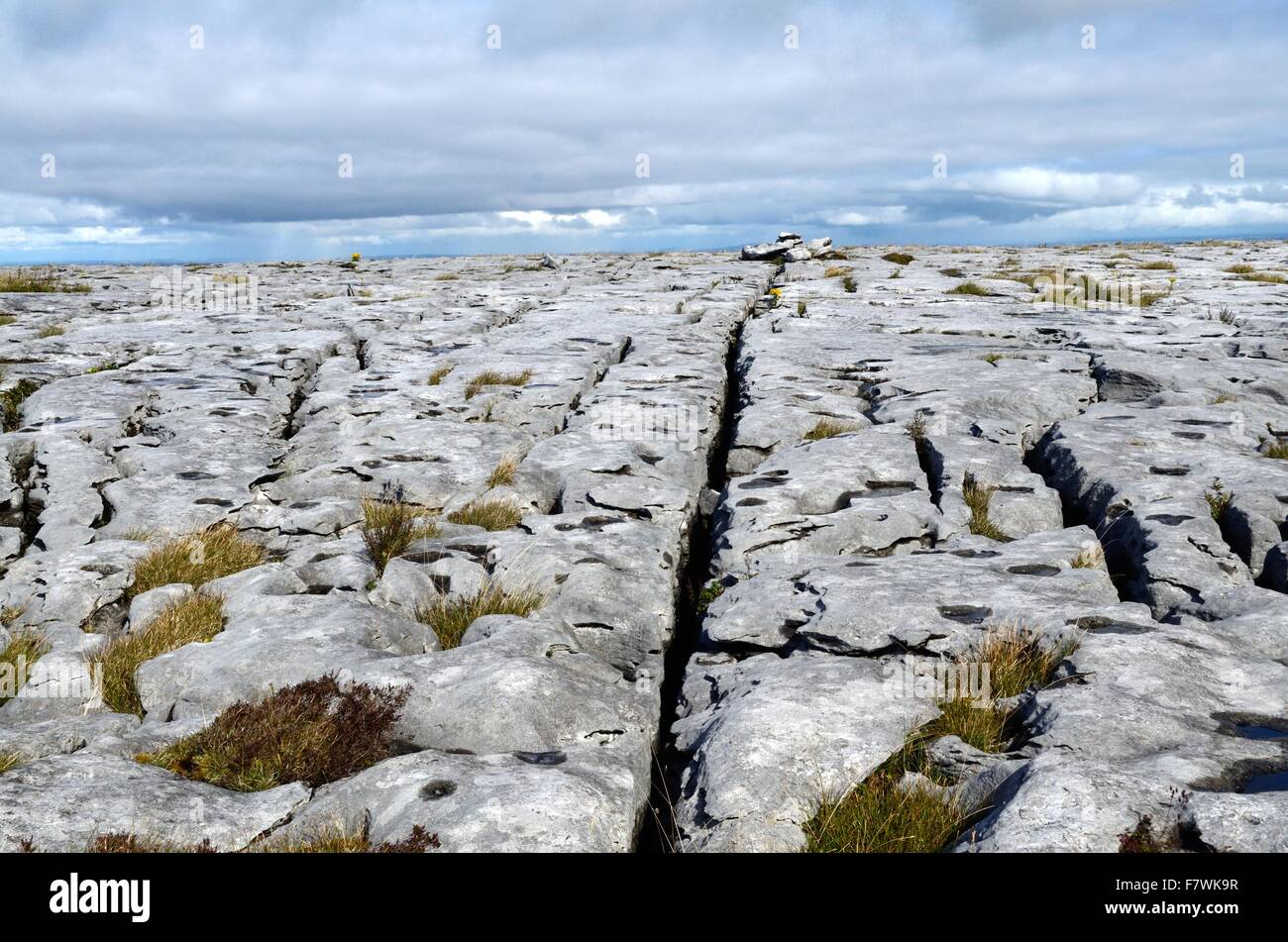 karst limestone landscape Abbey Hill the Burren County Clare Ireland ...