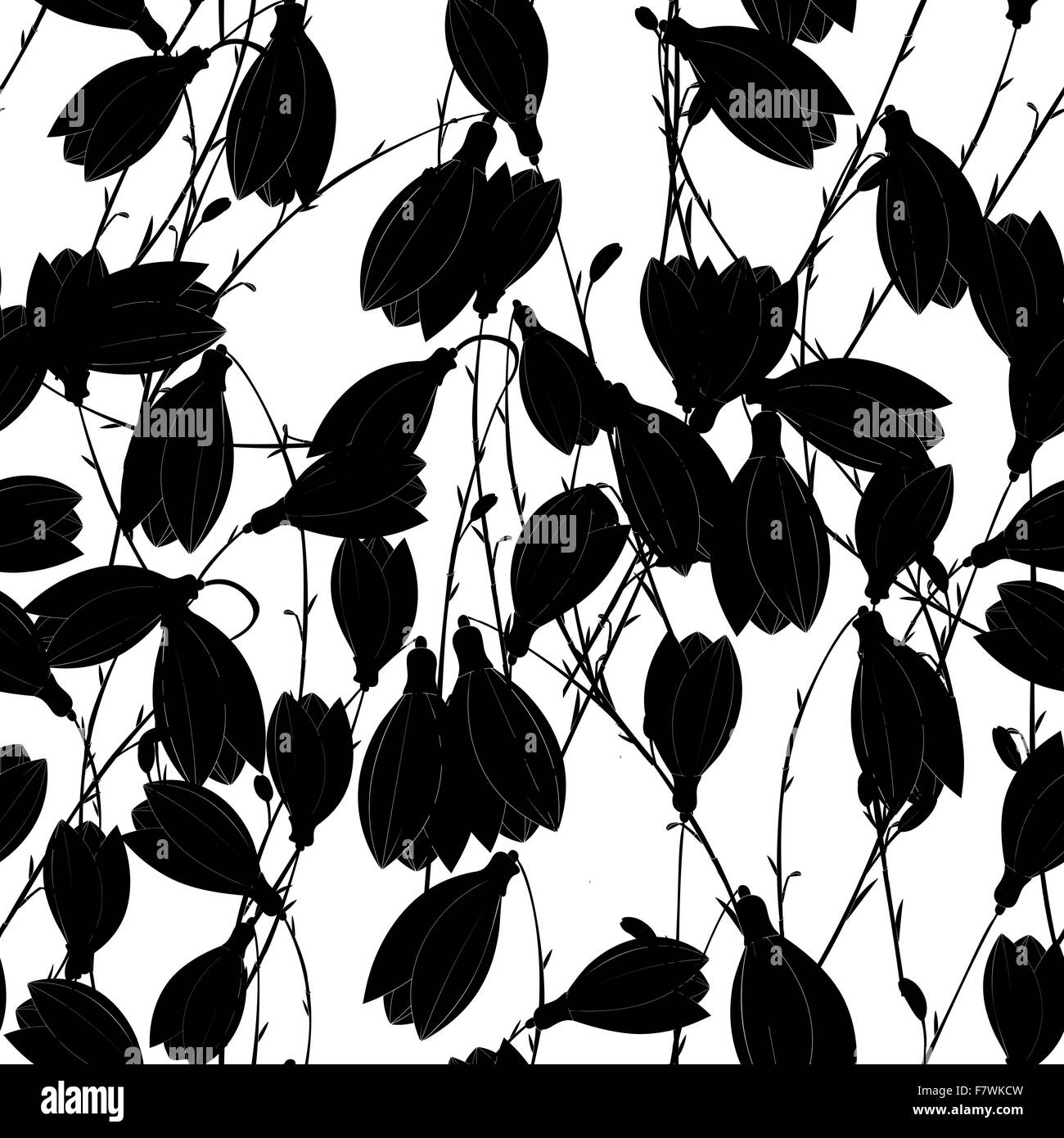 Flower silhouettes pattern Stock Vector Image & Art - Alamy