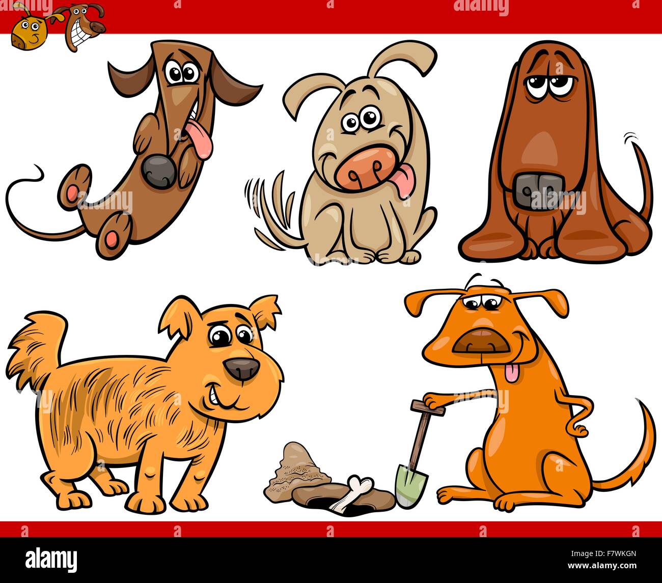 happy dogs cartoon illustration set Stock Vector Image & Art - Alamy