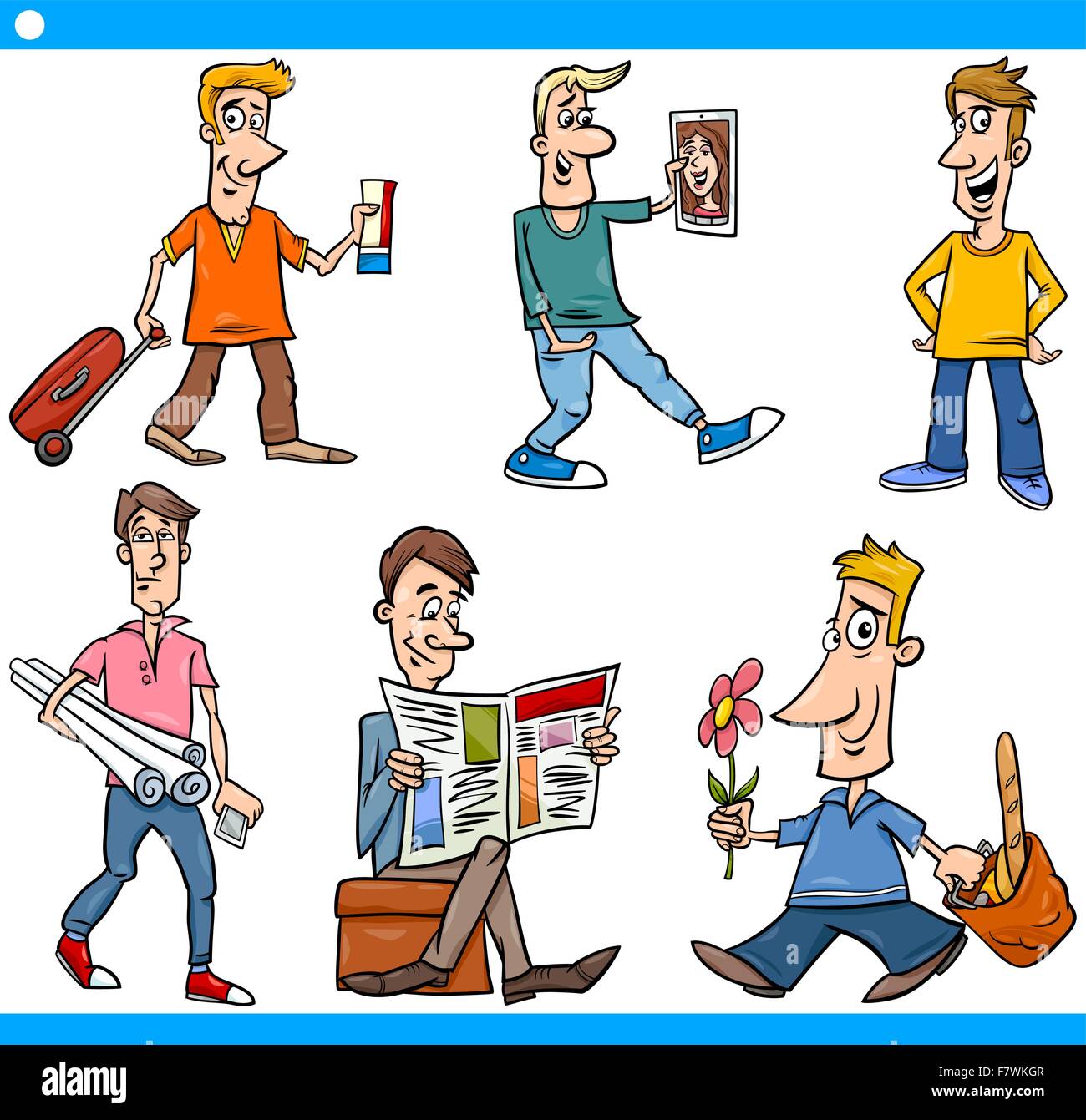 men characters set cartoon illustration Stock Vector Image & Art - Alamy