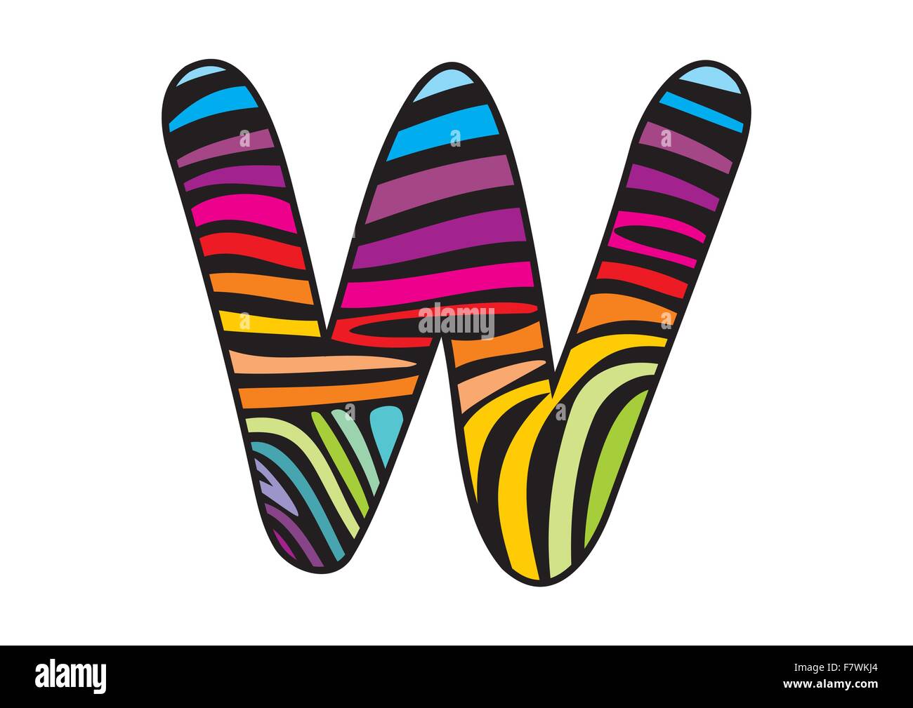 Background skin zebra shaped letter W Stock Vector Image & Art - Alamy