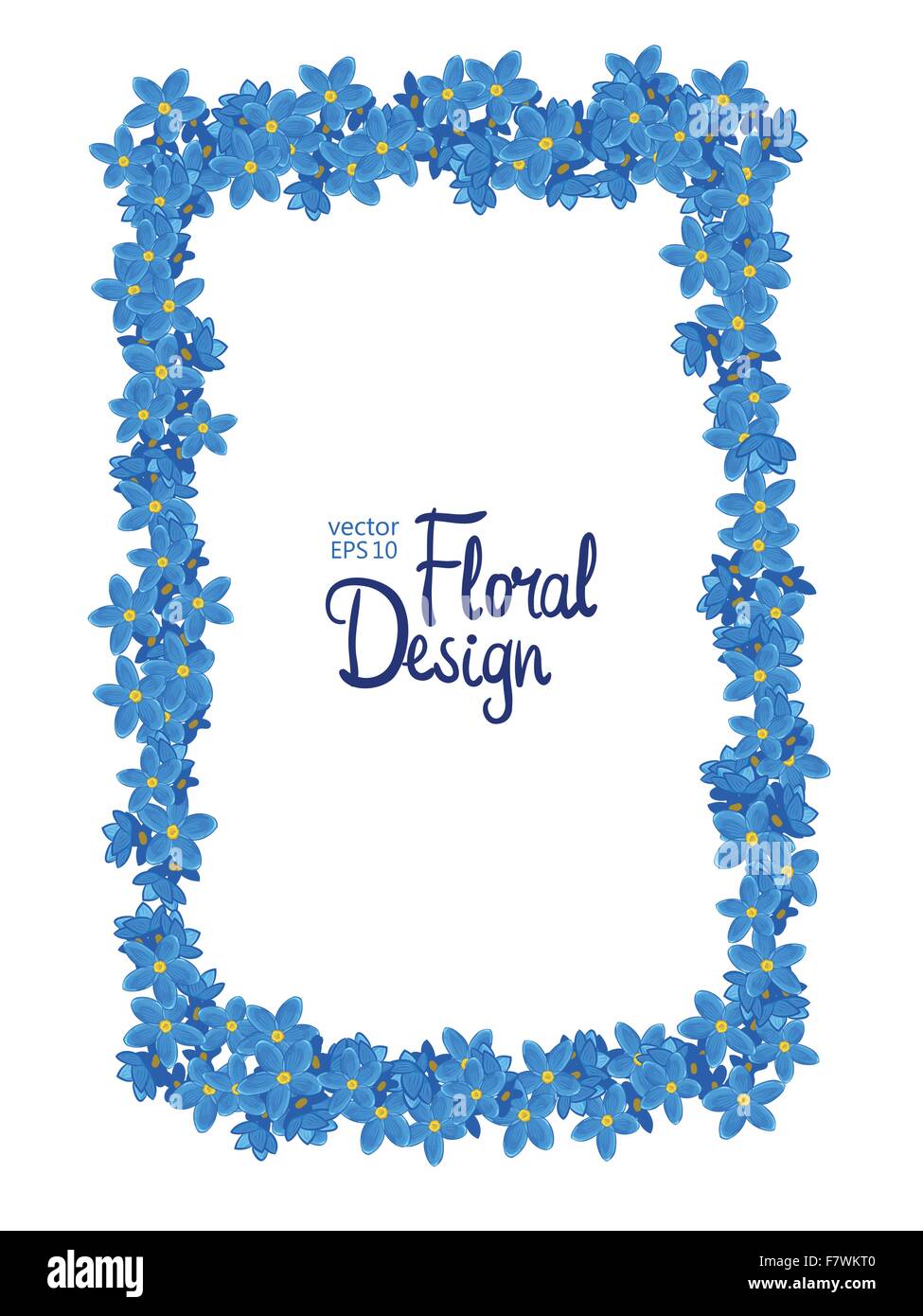 Vector frame with forget-me-not flowers Stock Vector Image & Art - Alamy