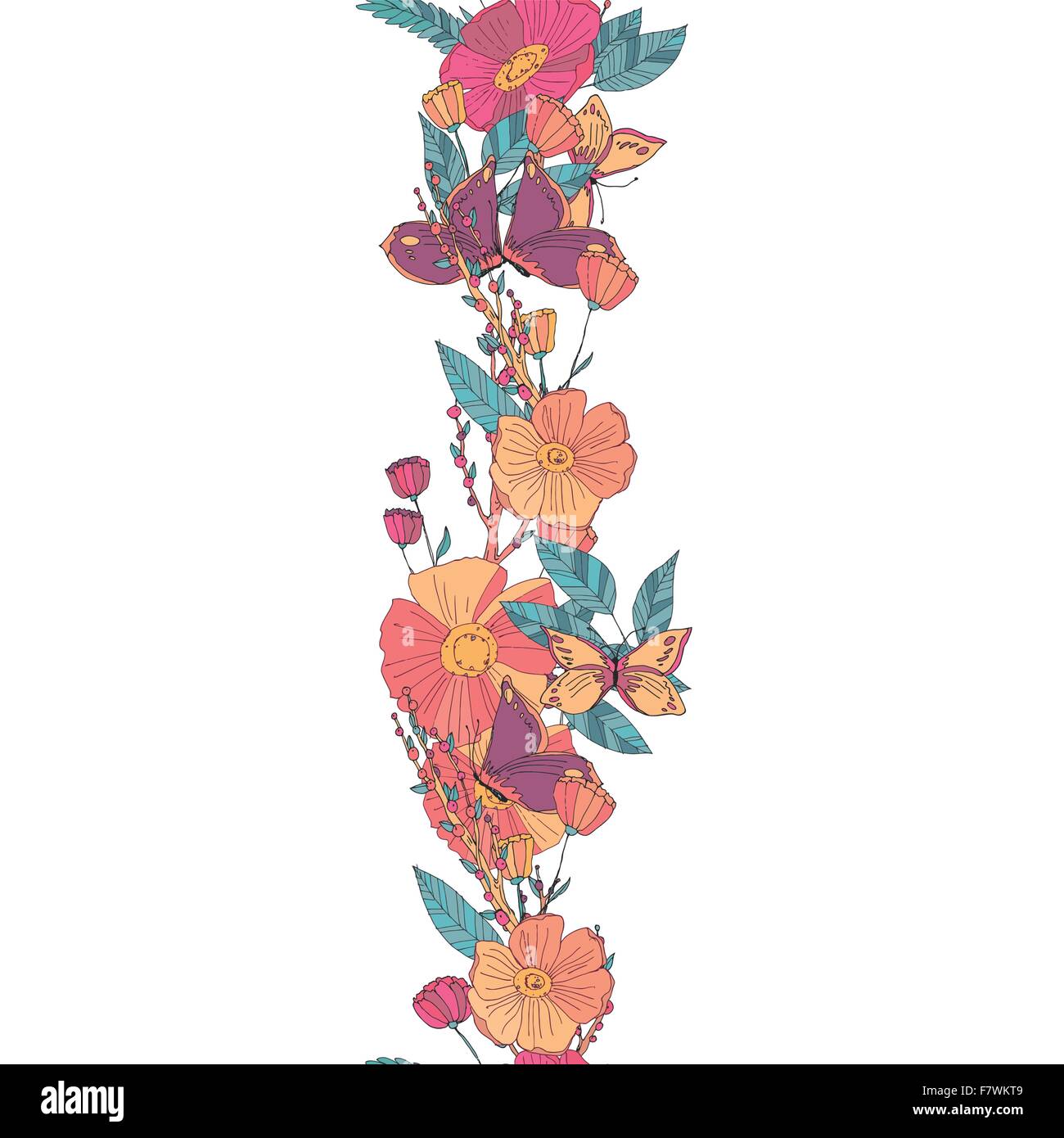 Floral seamless garland Stock Vector Image & Art - Alamy