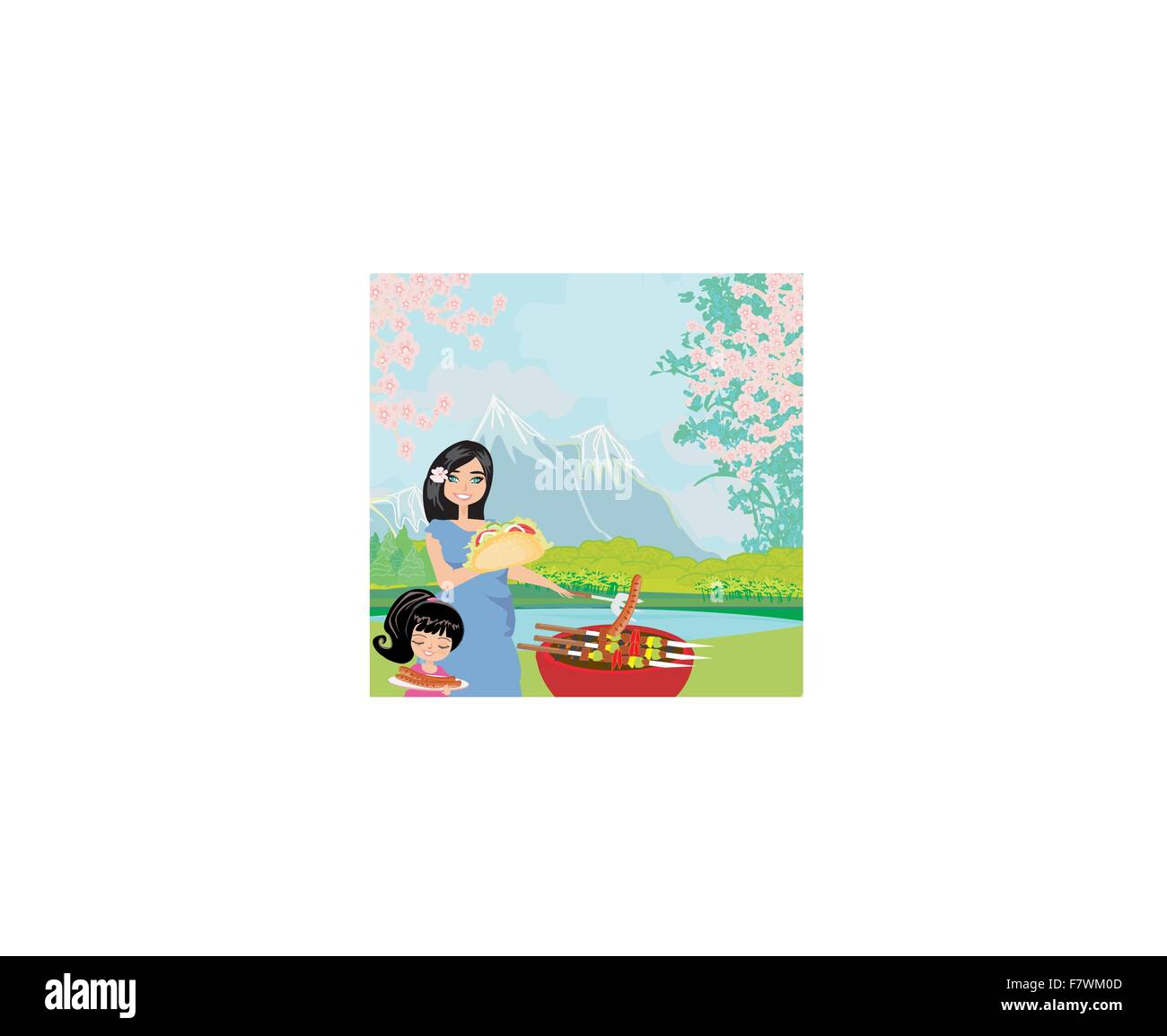 Family roast beef Stock Vector Images - Alamy