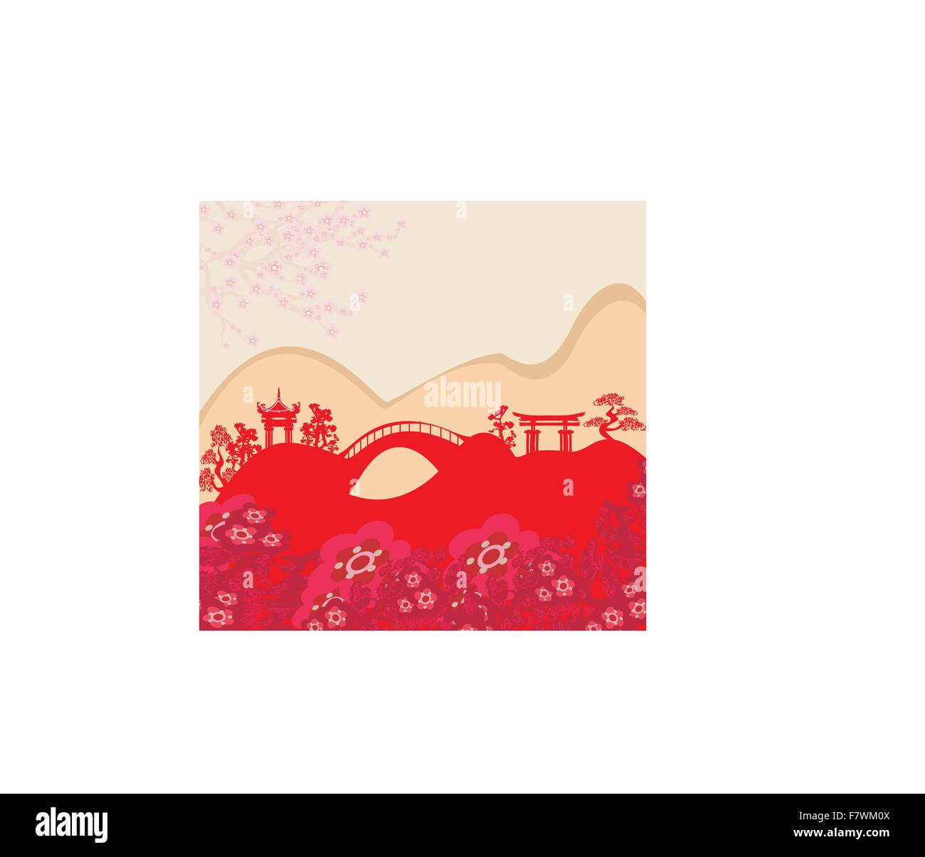 Abstract card with Asian buildings Stock Vector Image & Art - Alamy