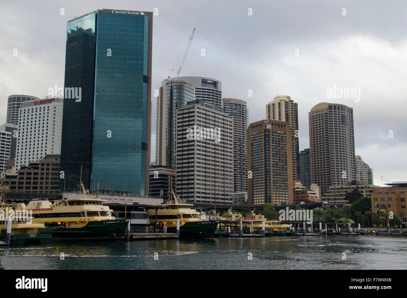 Sydney Ferries and high rise buildings at Circular Quay in Sydney ...
