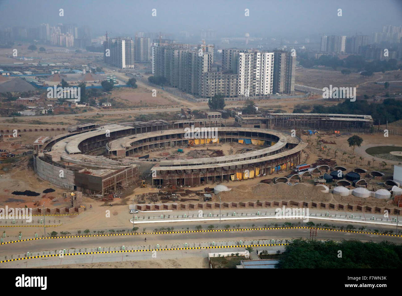 Lucknow, India. 01st Dec, 2015. Aerial view of Lucknow's Connaught ...