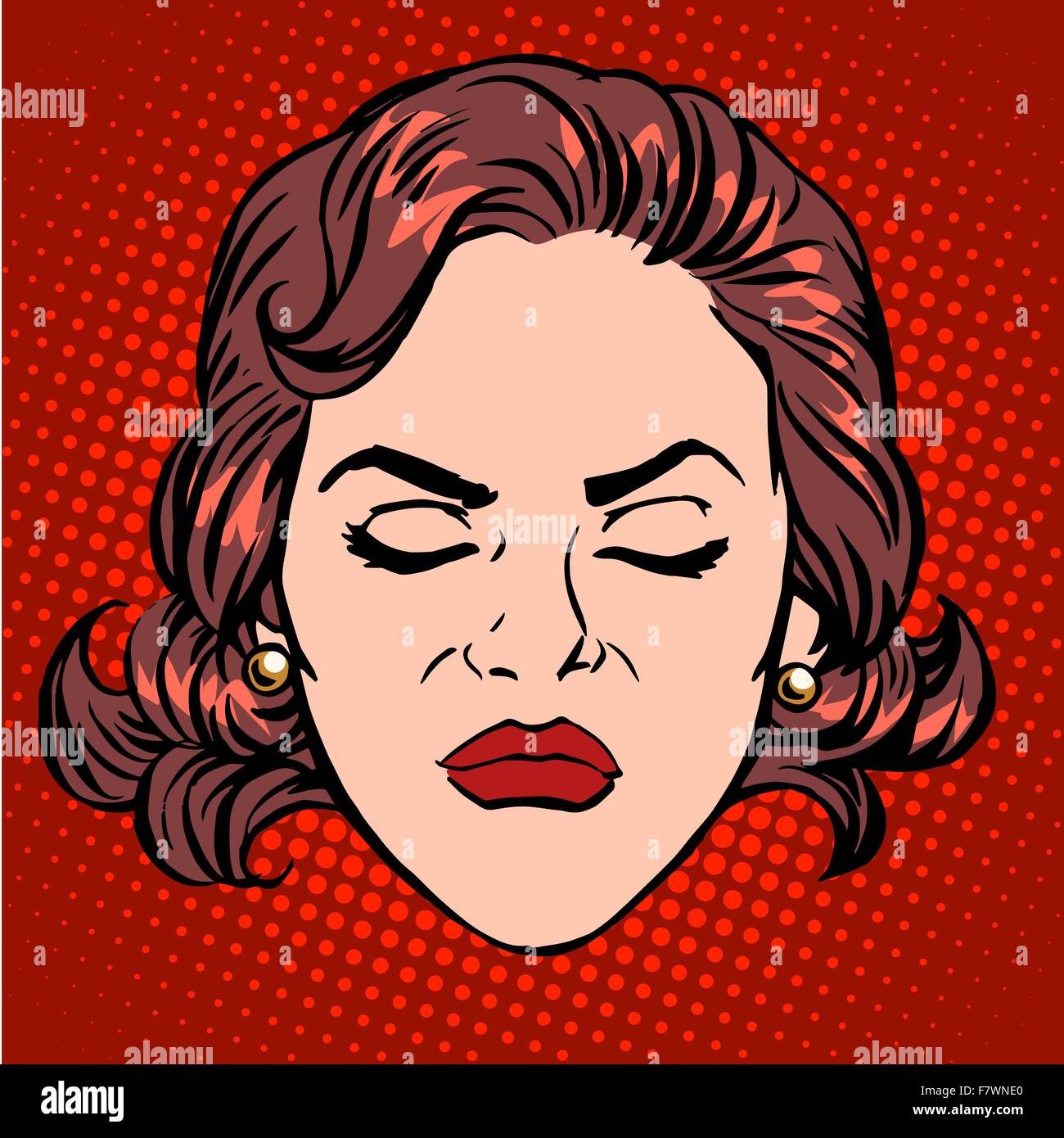 Retro Emoji anger rage woman face Stock Vector Image & Art - Alamy