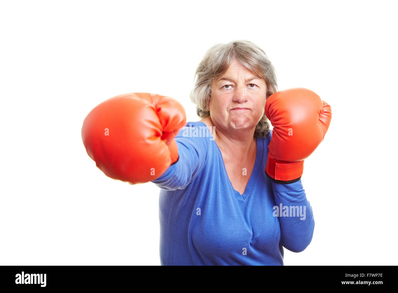 Elderly Woman Boxing Gloves High Resolution Stock Photography and ...