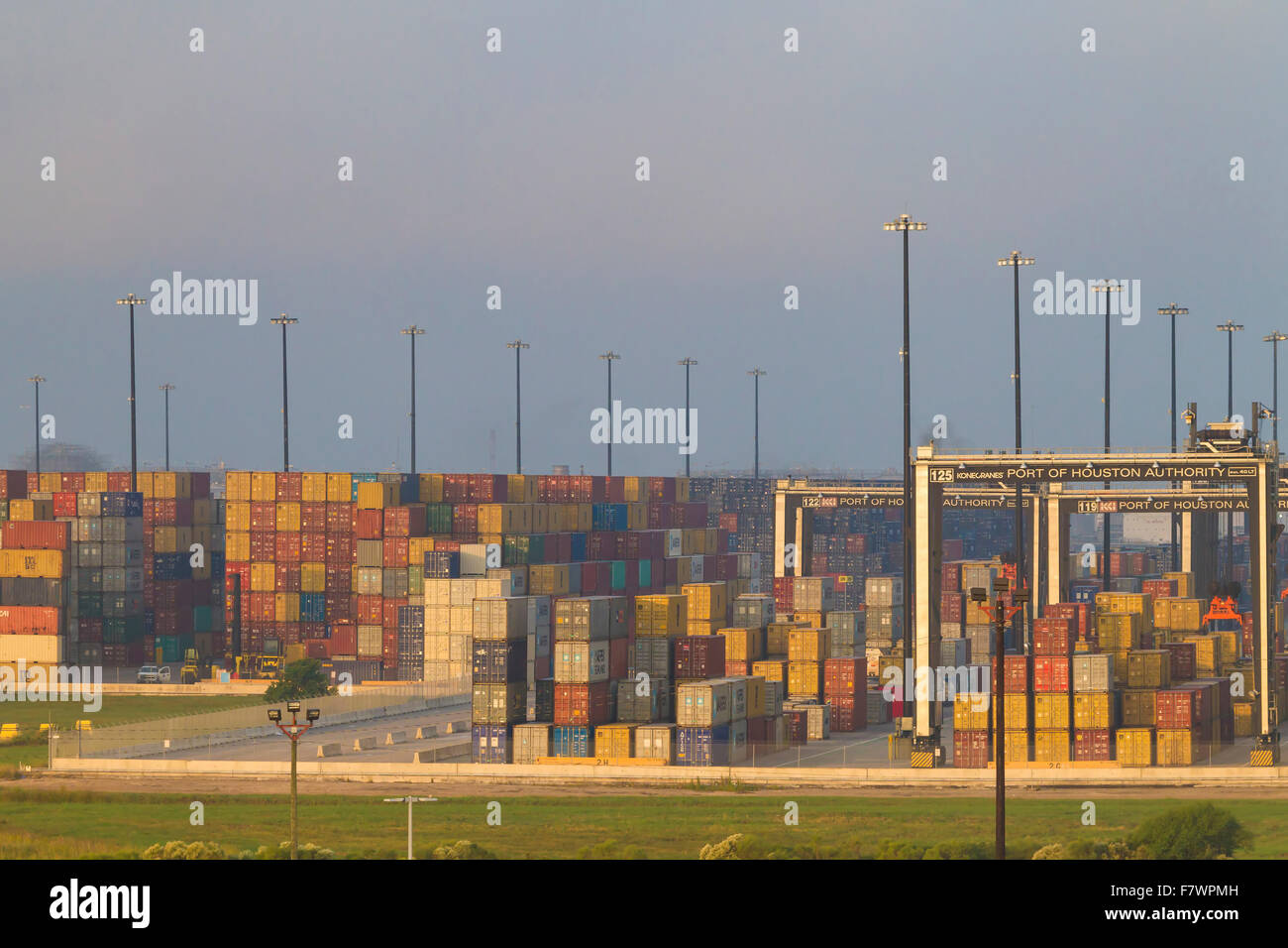 Stacks of Containers ready for shipping in the Port of Houston, Texas ...