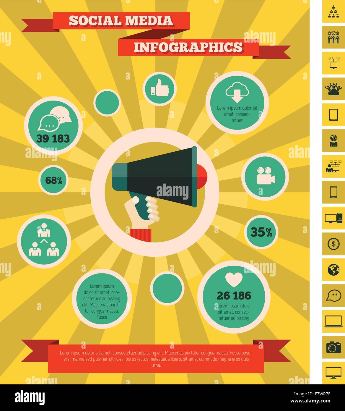 Social Media Infographic Template Stock Vector Image & Art - Alamy