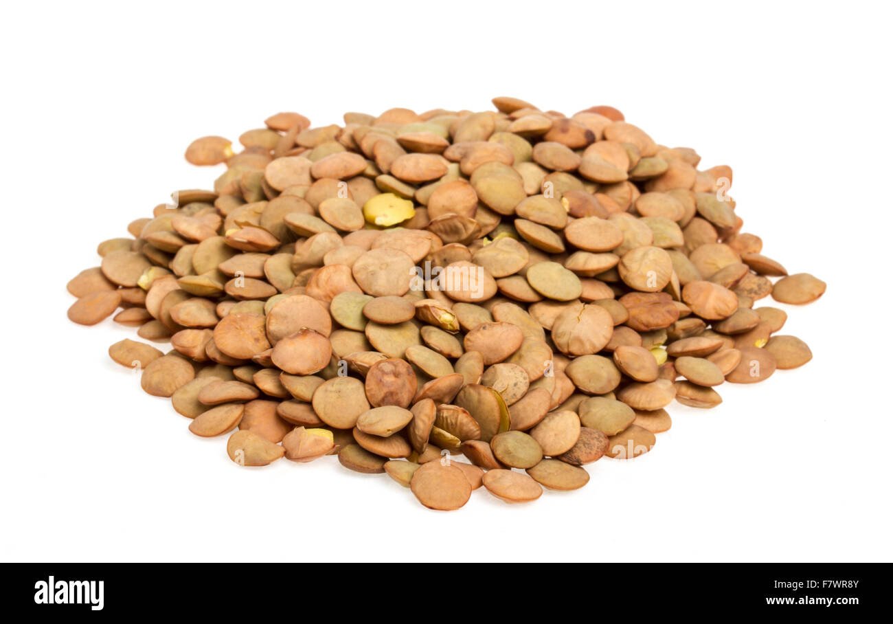 Lentils Isolated on White Background Stock Photo - Alamy