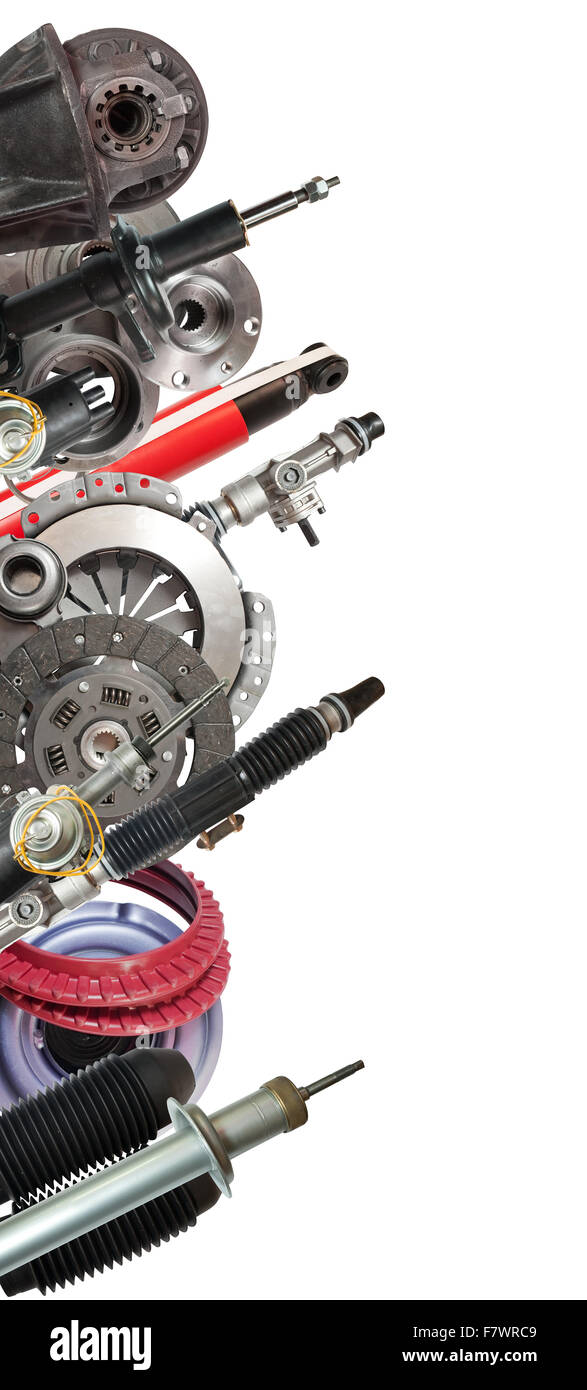 Borders of car parts. Isolated on white Stock Photo - Alamy