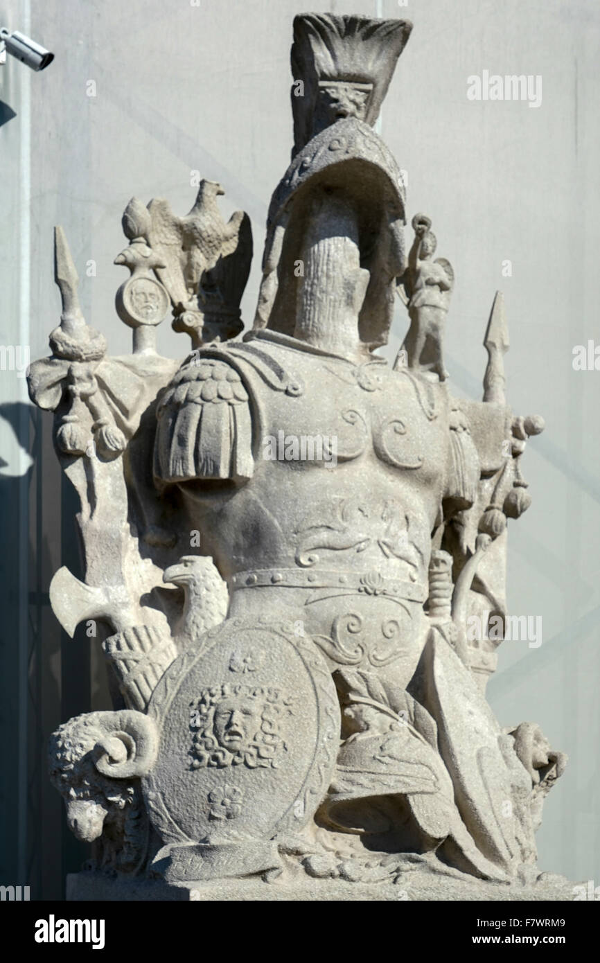 Statue of a Roman soldiers armour in Budapest Stock Photo - Alamy