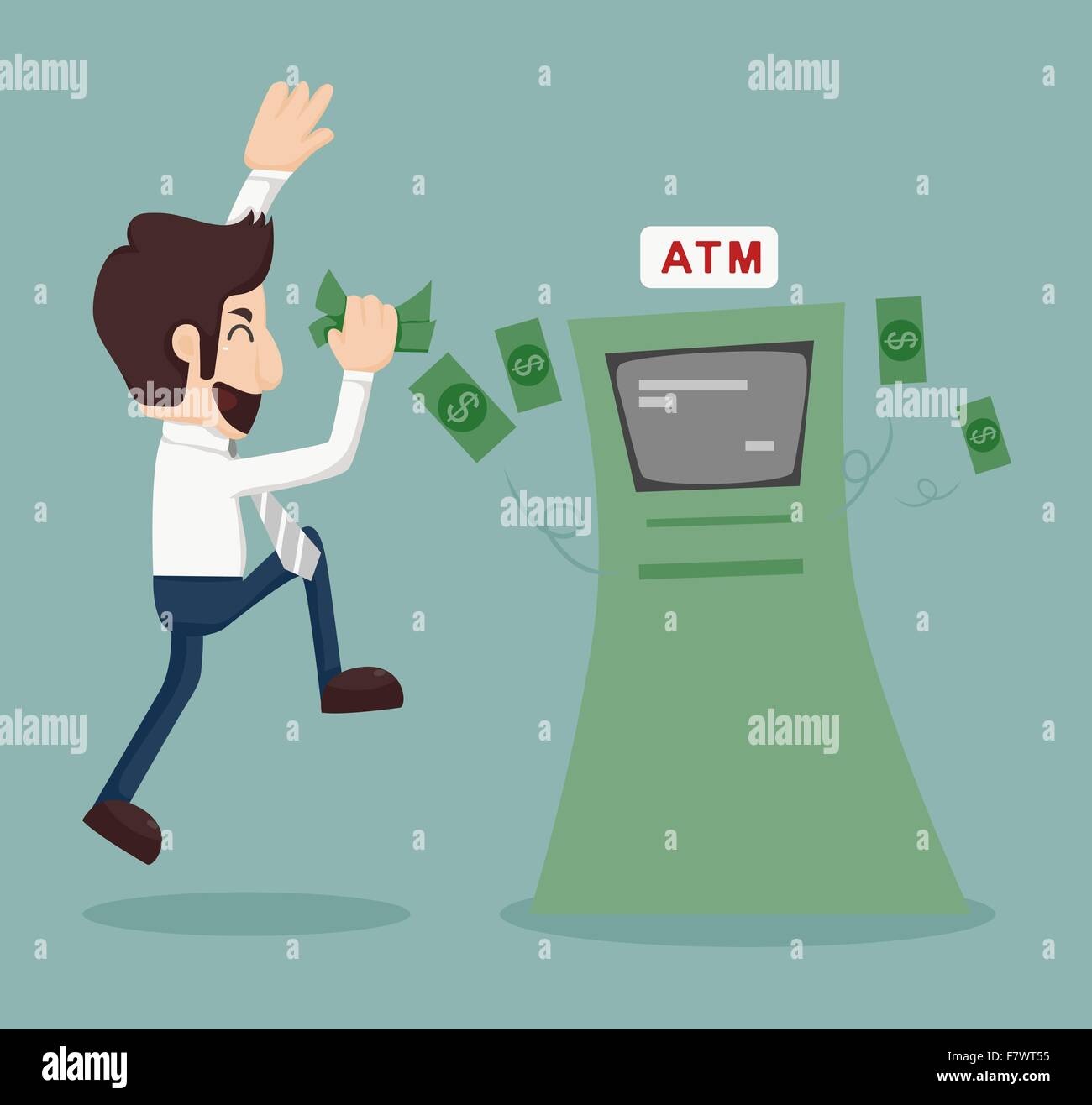 Man withdrawing money from cash machine Stock Vector Images - Alamy