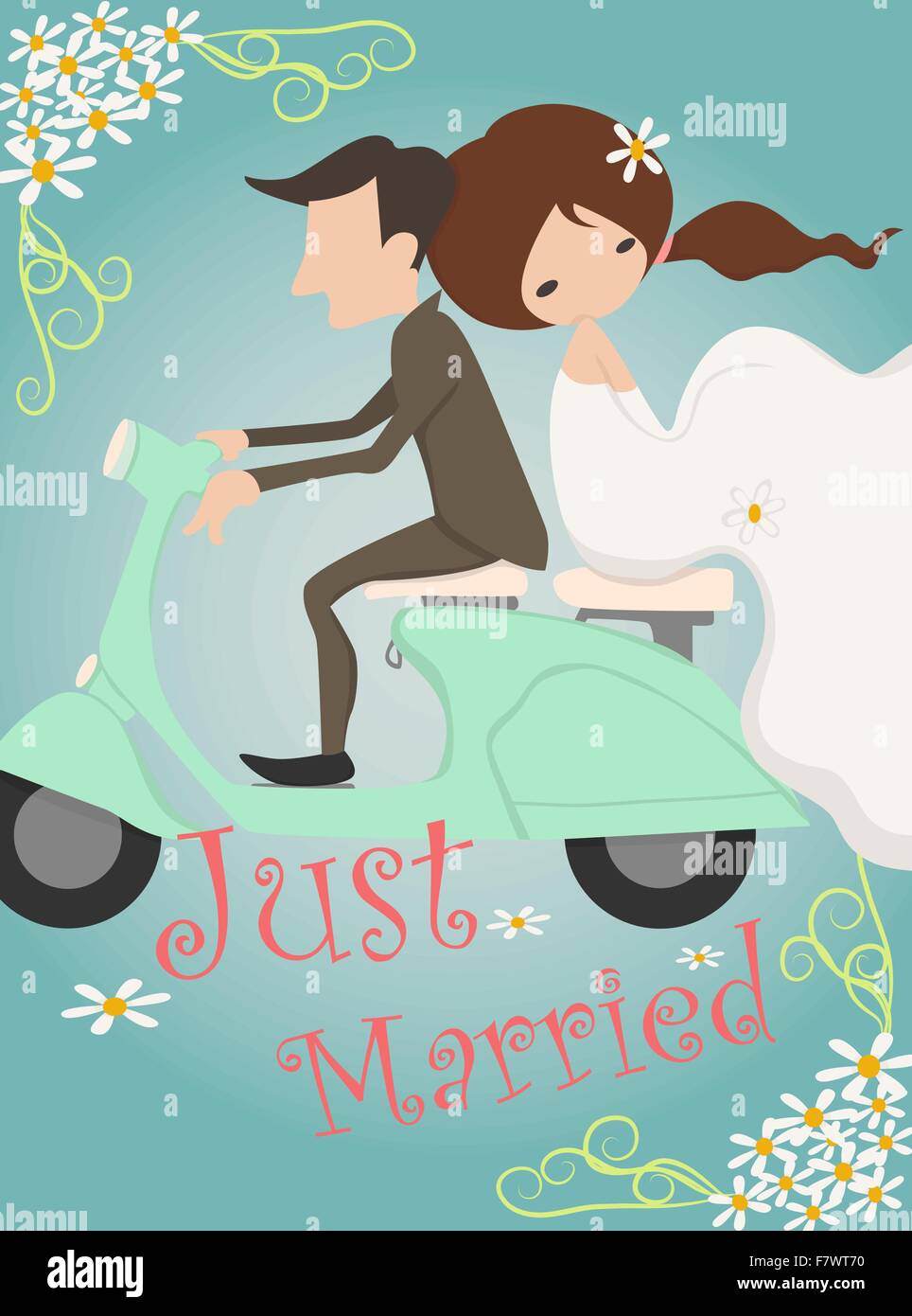 Just married wedding invitation card design Stock Vector Image & Art ...
