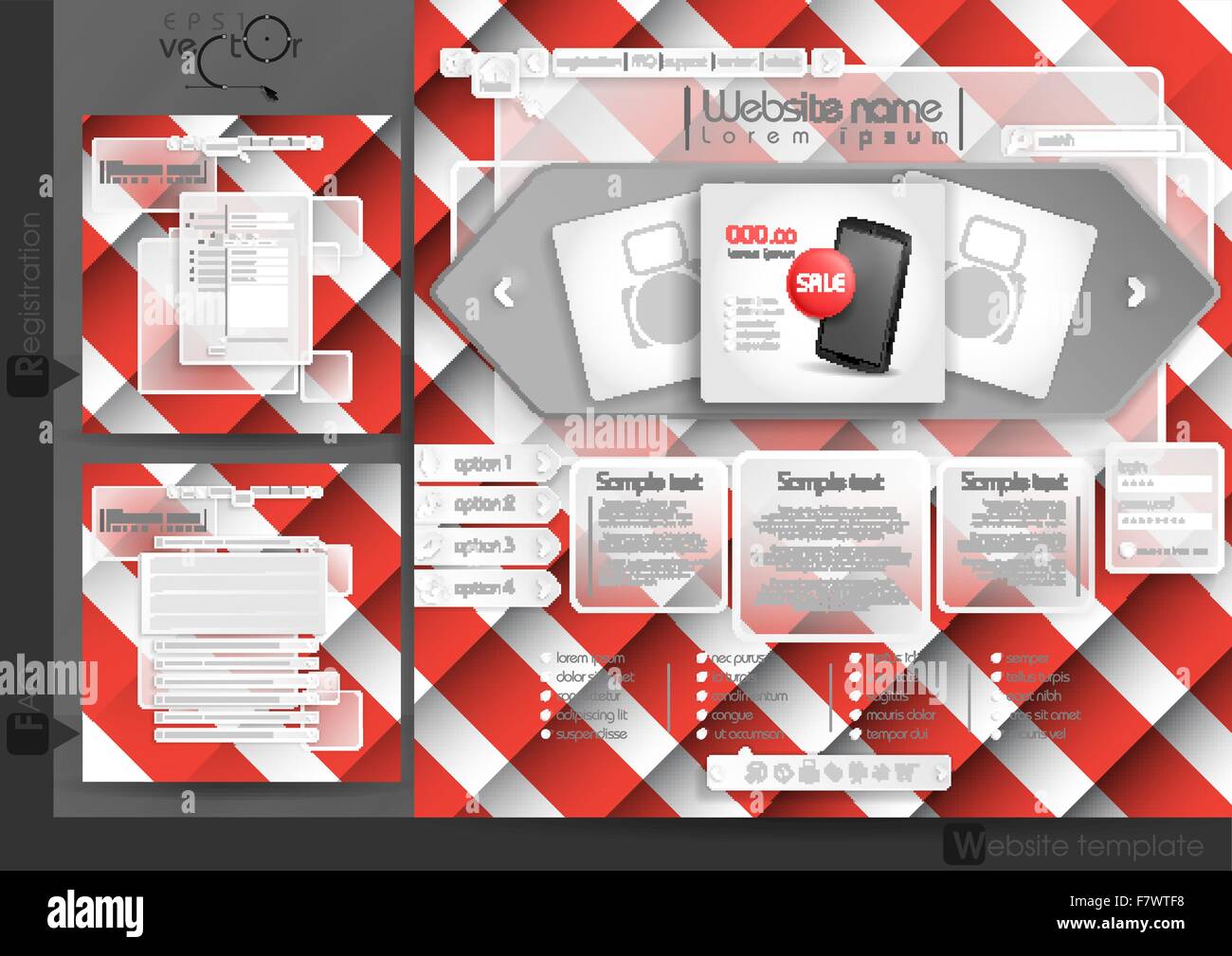 Website Design Template Menu Elements Stock Vector Image & Art - Alamy