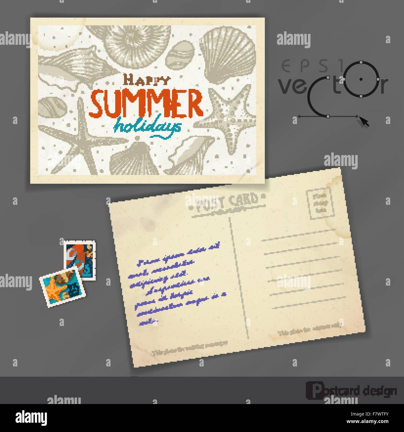 Old Postcard Design, Template Stock Vector Image & Art - Alamy