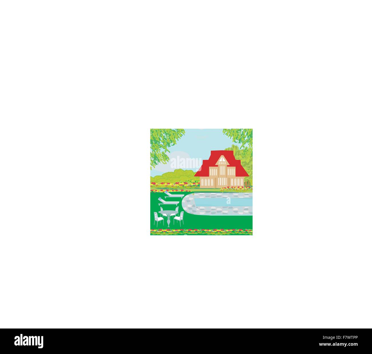 Swimming pool in sky Stock Vector Images - Alamy