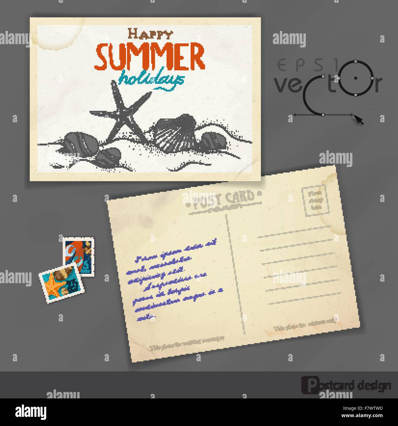 Old Postcard Design, Template Stock Vector Image & Art - Alamy